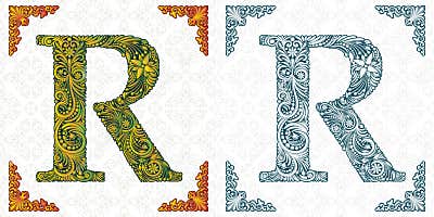 Vector Letter R. Patterned Font. Monogram. Unique Ornamental Alphabet ...