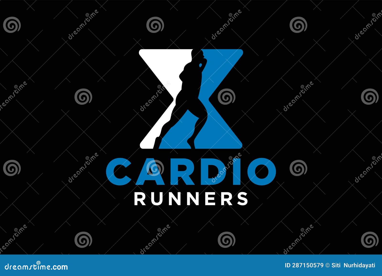 Vector Letter X for Running Logo Design Combination People, Stock ...