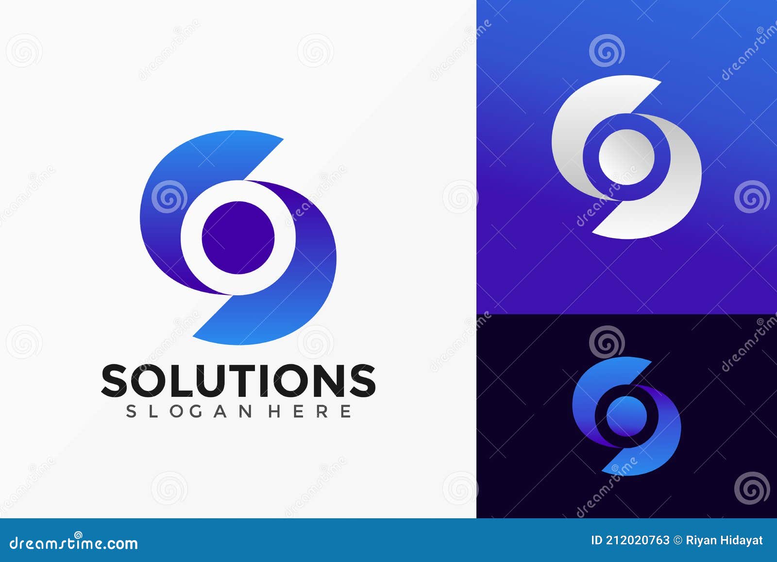 Vector Letter S Solutions Technology Logo Design. Abstract Emblem ...