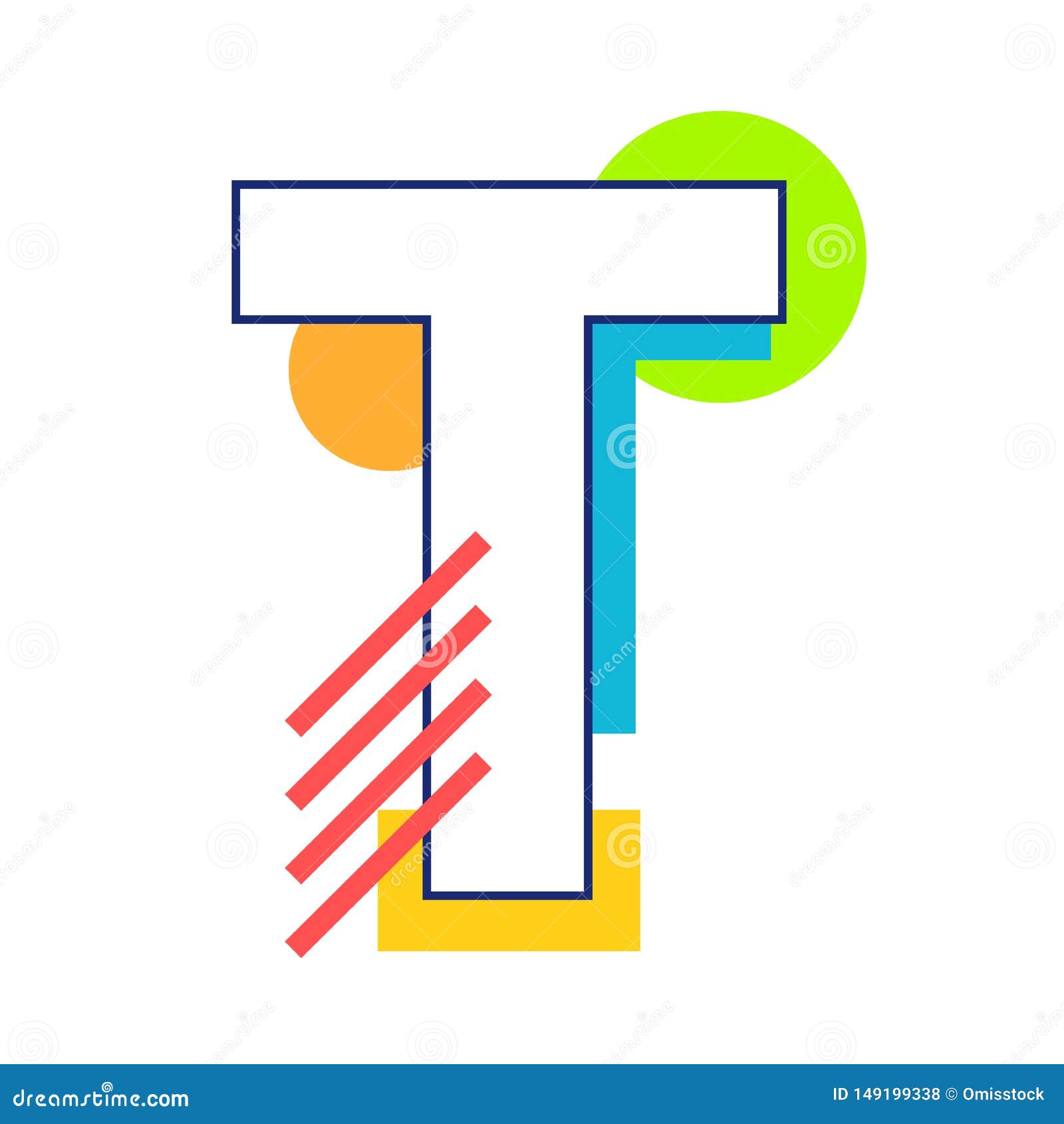 Vector letter T stock vector. Illustration of blue, label - 149199338