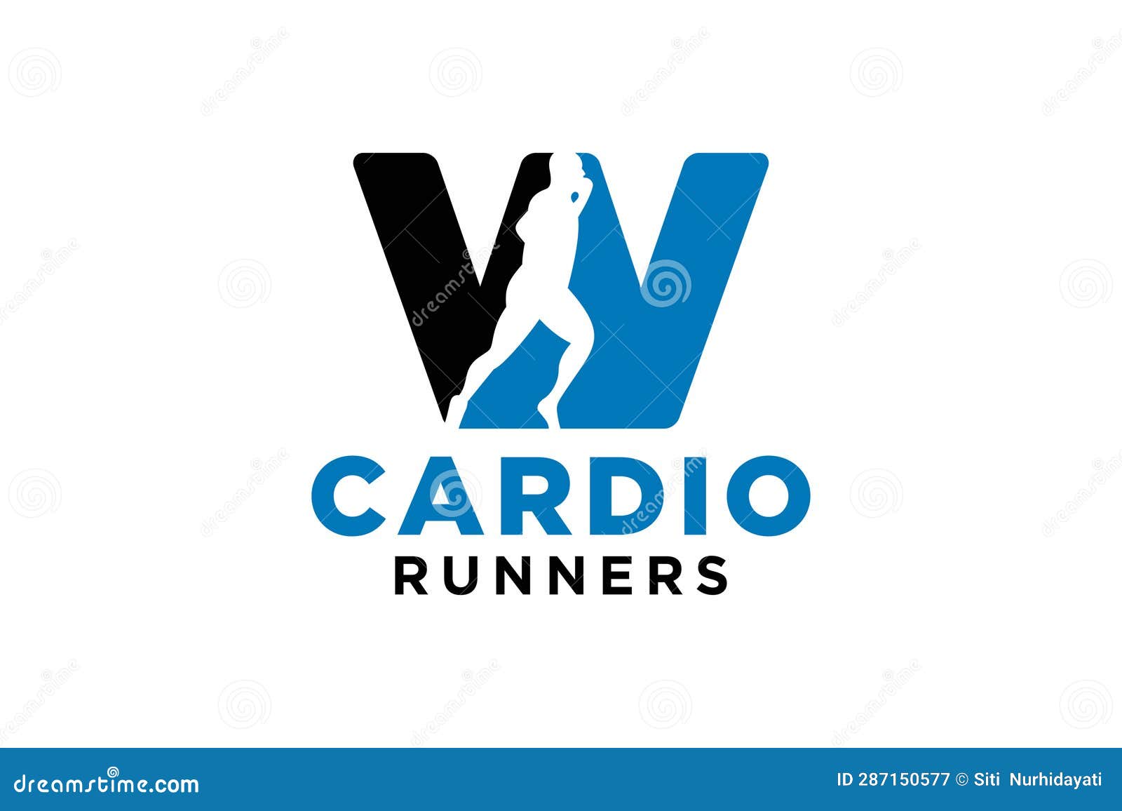 Vector Letter W for Running Logo Design Combination People, Stock ...