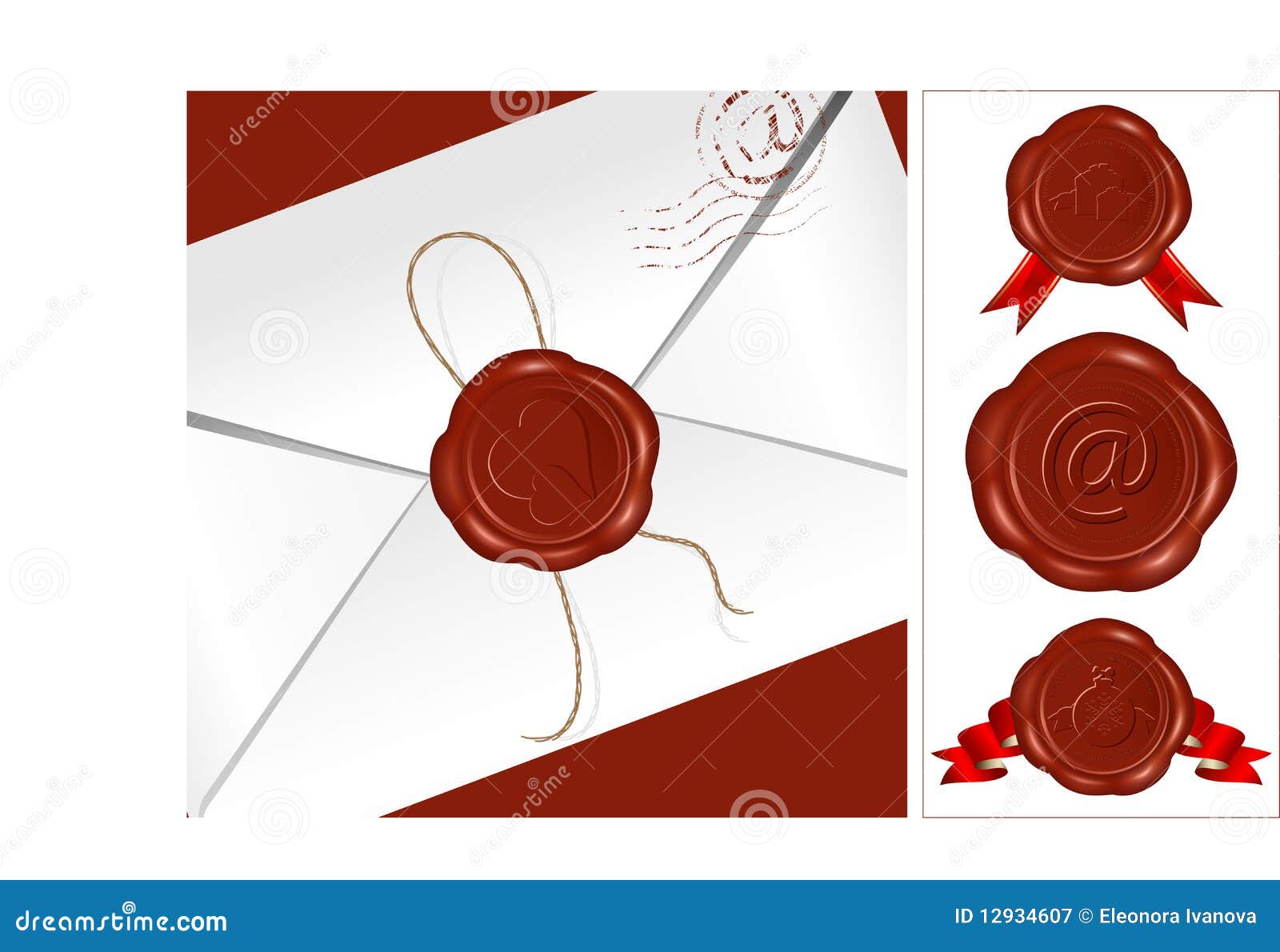 Vector. Letter with Wax Seal Stock Vector - Illustration of envelope ...