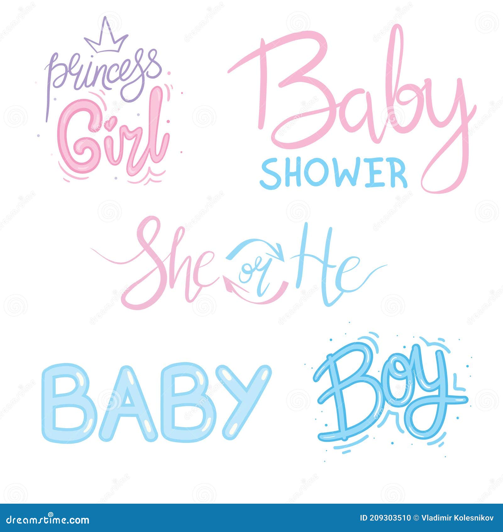 Vector Lettering for Baby Shower Card Stock Vector - Illustration of ...