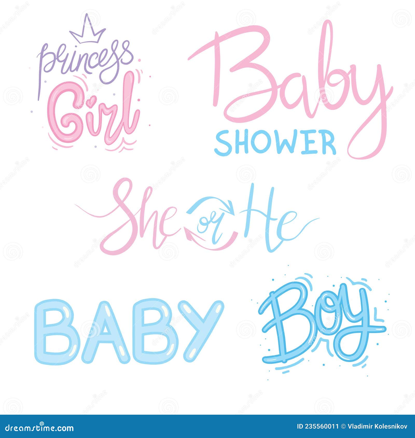 Vector Lettering for Baby Shower Card. Stock Vector - Illustration of ...