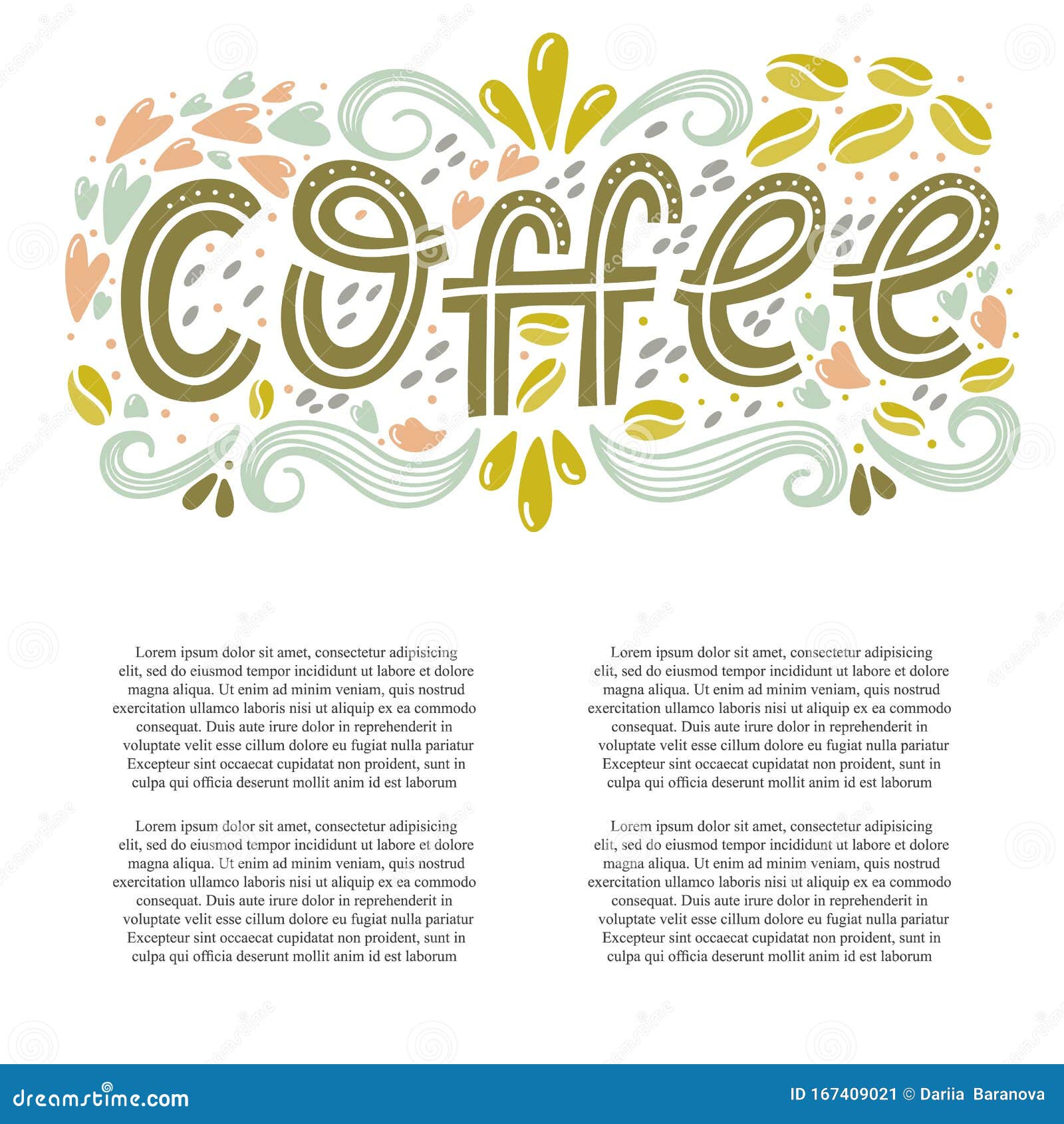 Vector Lettering Design Composition Coffee and Text Stock Vector ...