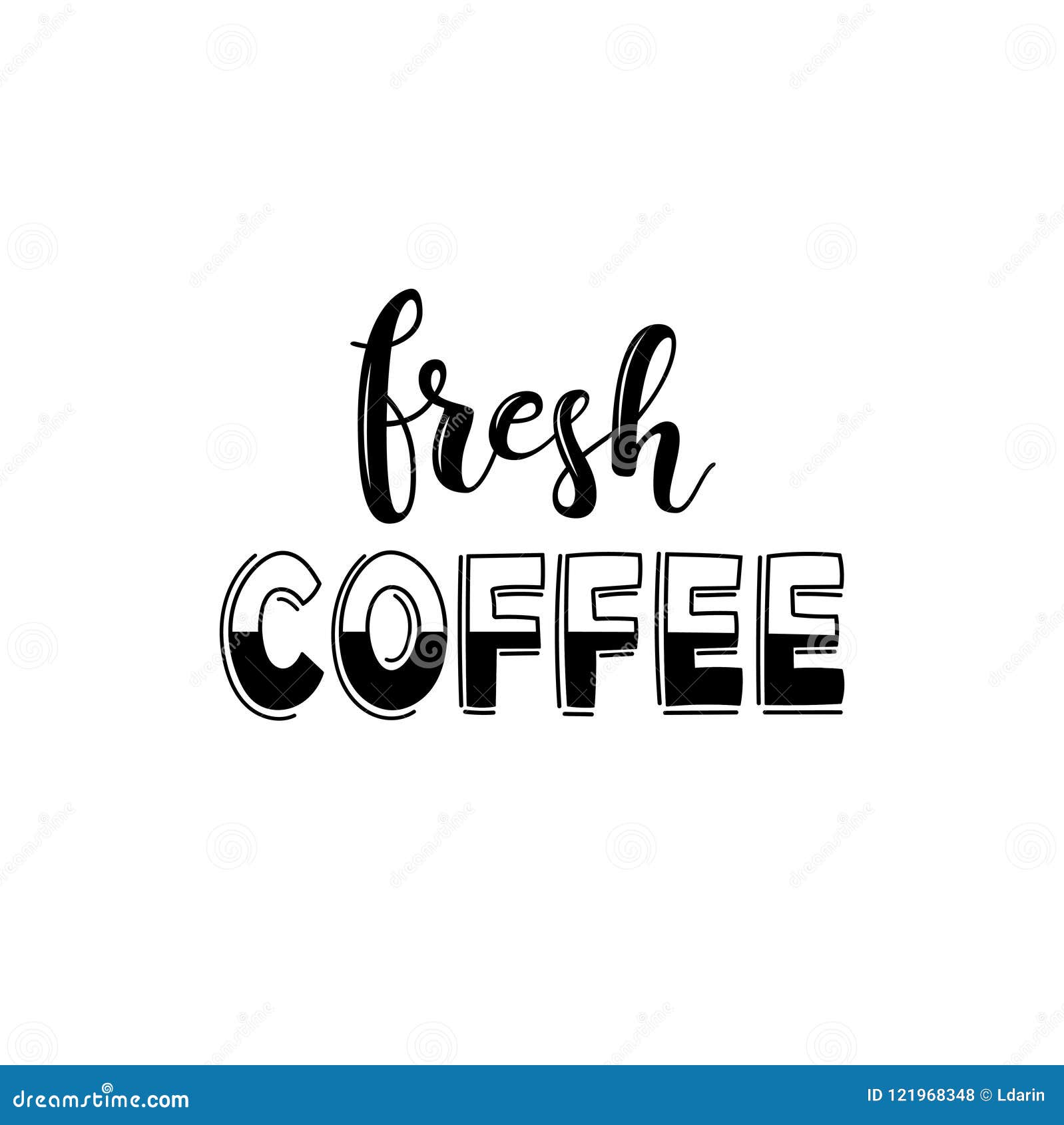 Fresh Coffee. Vector Lettering For Cafe | CartoonDealer.com #124737886