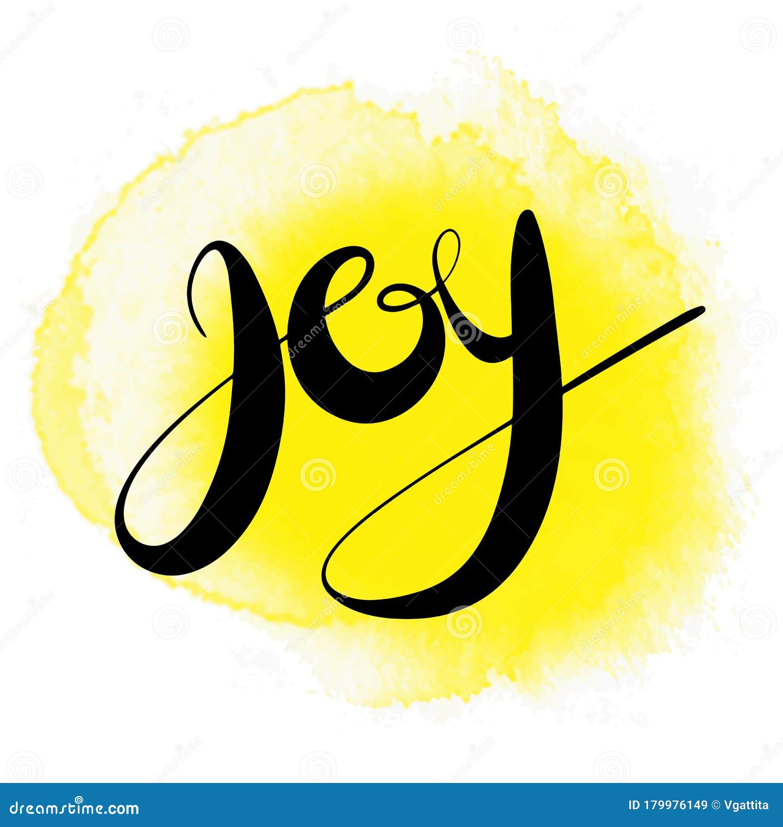 Vector Lettering Joy Yellow Background Watecolor Stock Vector ...