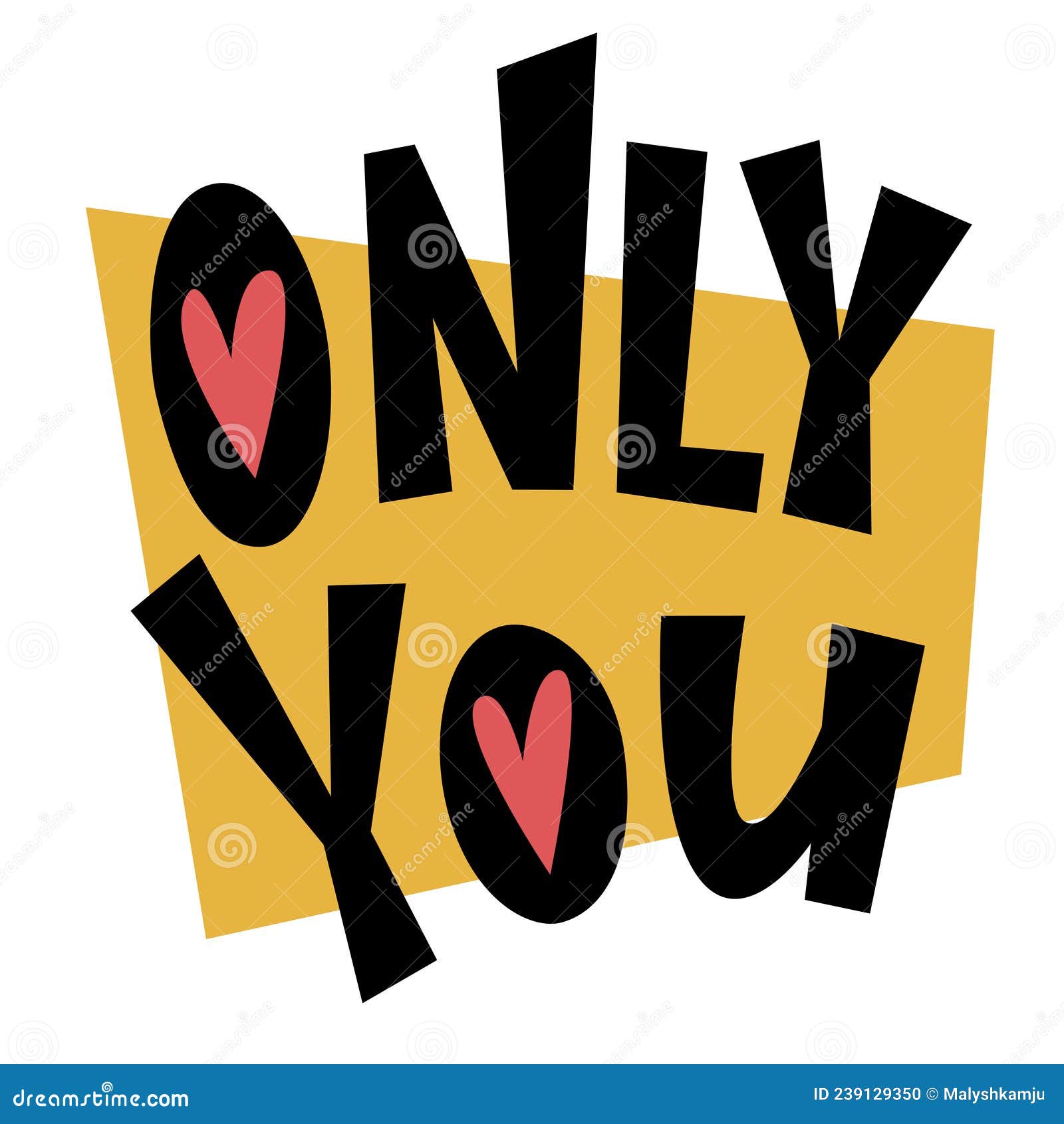 Vector Lettering about Love. Valentines Day. only You Stock Vector ...