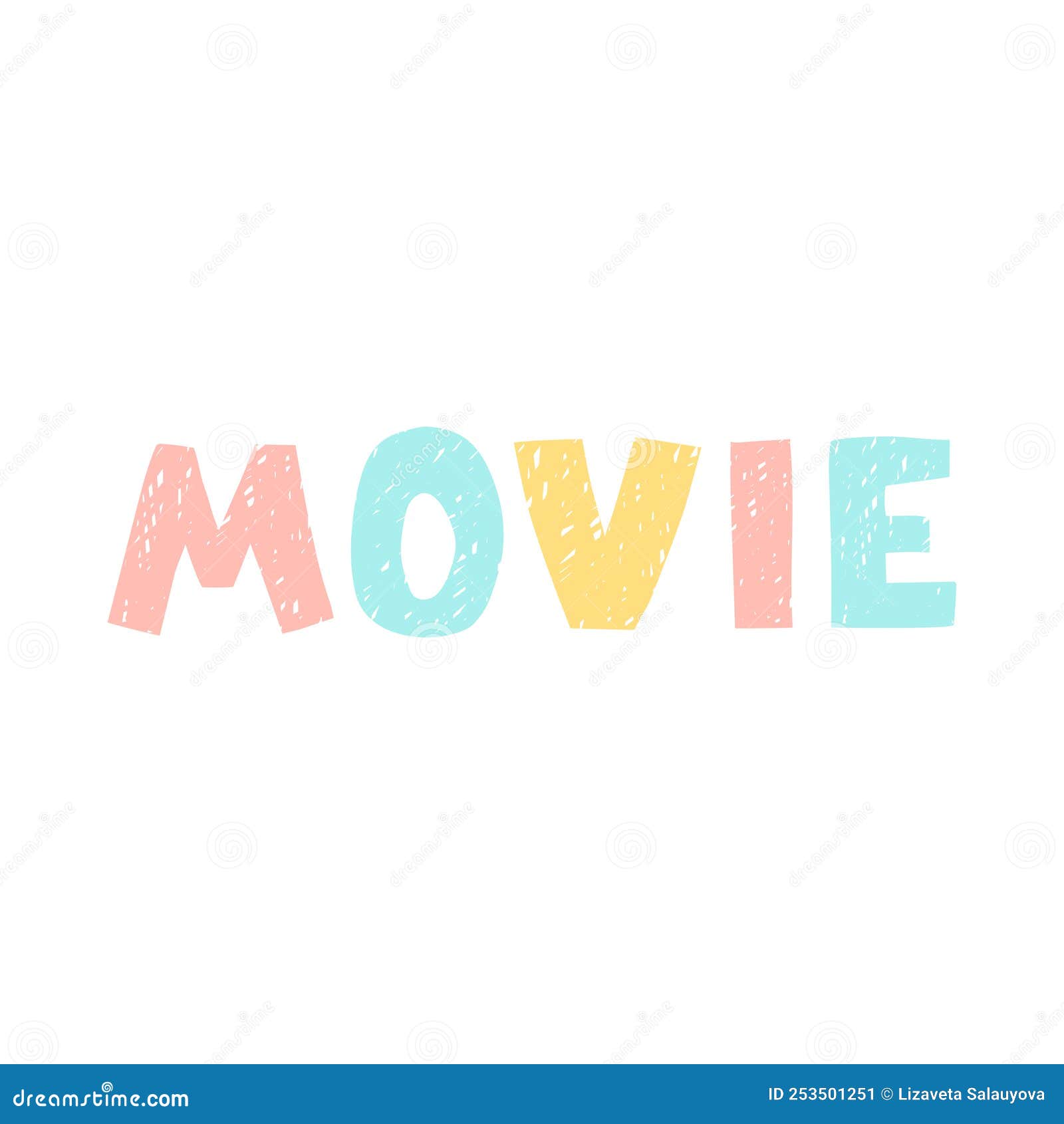 Vector lettering Movie stock vector. Illustration of sign - 253501251