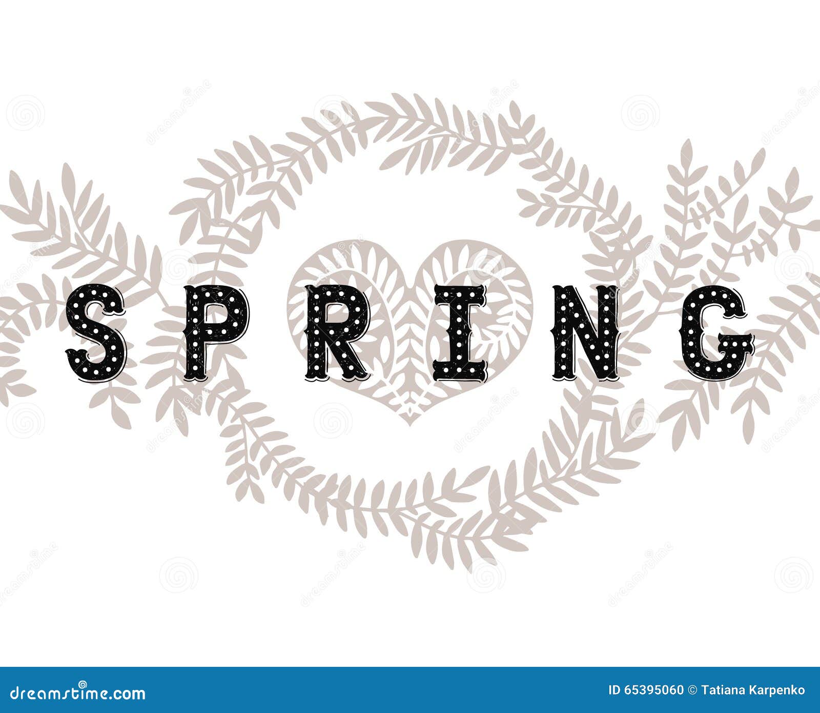 Vector Lettering Spring with Decorative Flower Stock Vector ...