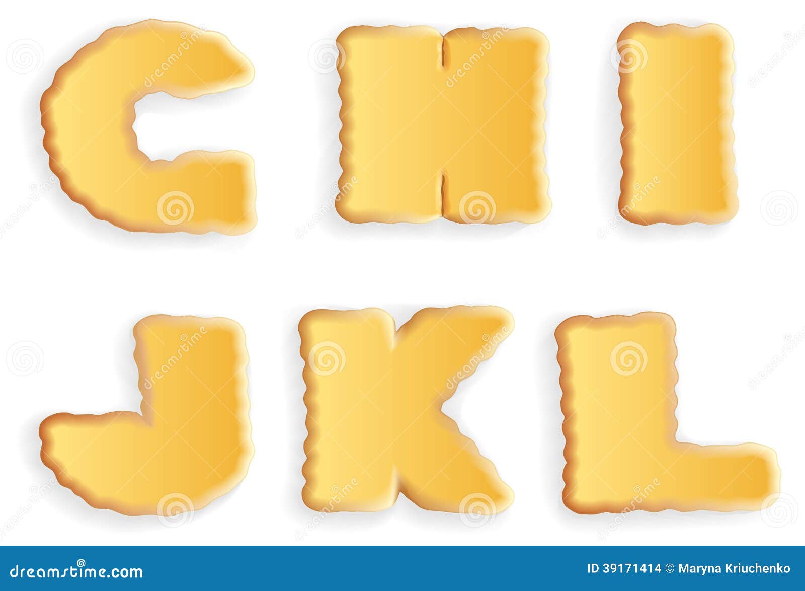Vector Letters Of Cracker Biscuits Stock Vector - Illustration of ...