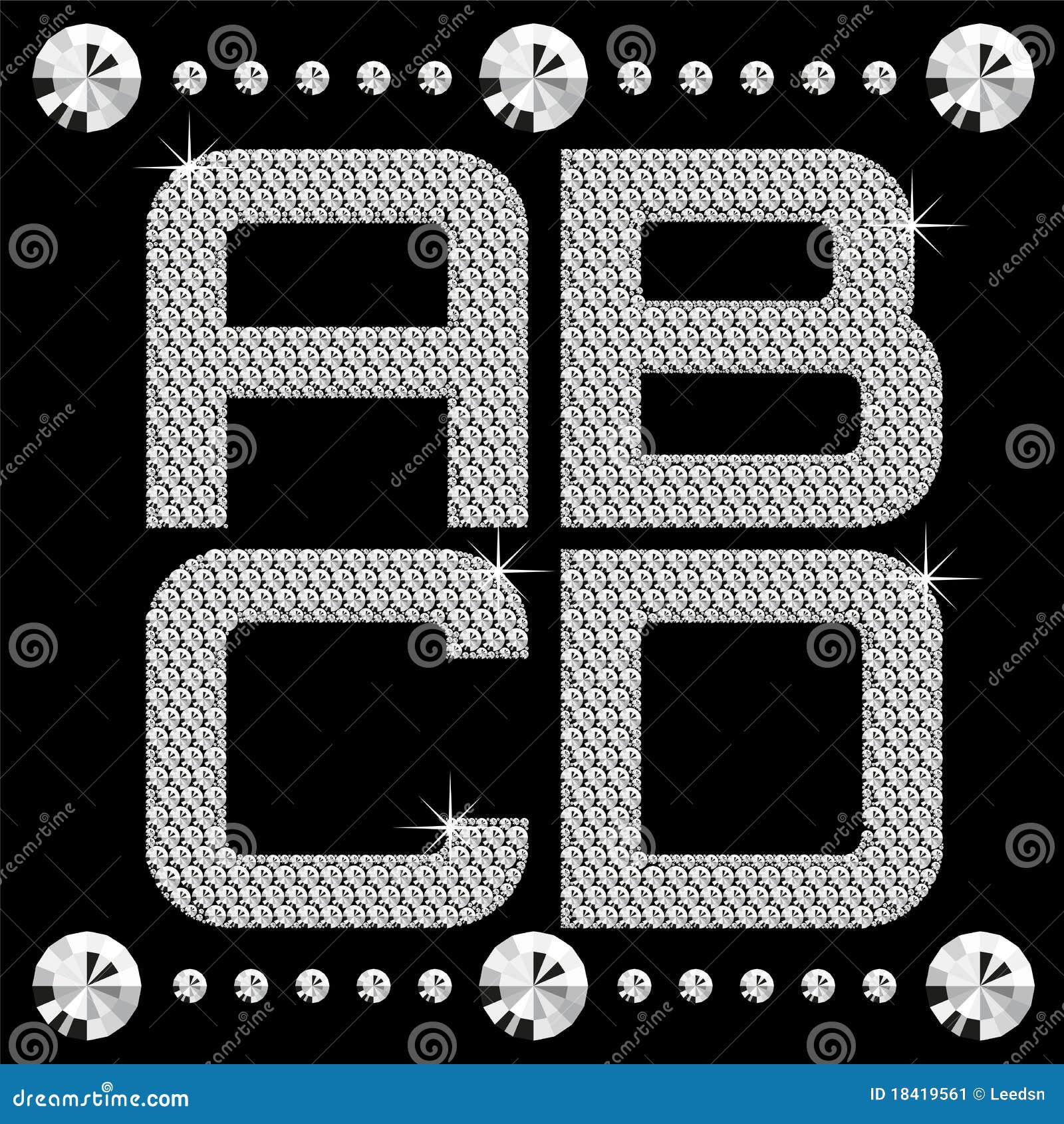 Vector Letters with Diamonds Stock Vector - Illustration of precious ...