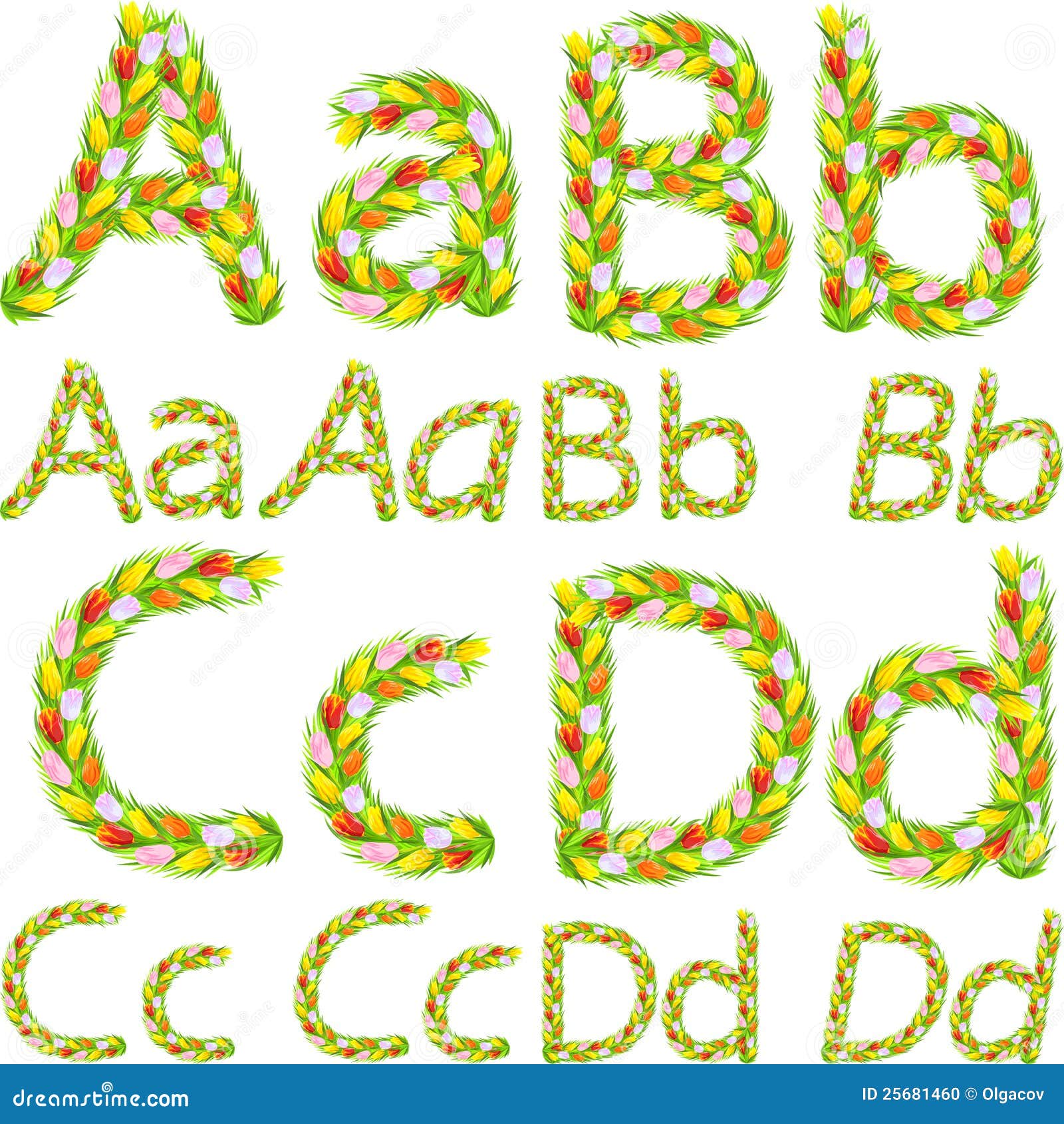 Vector Letters Made from Flower Tulip Stock Vector - Illustration of ...