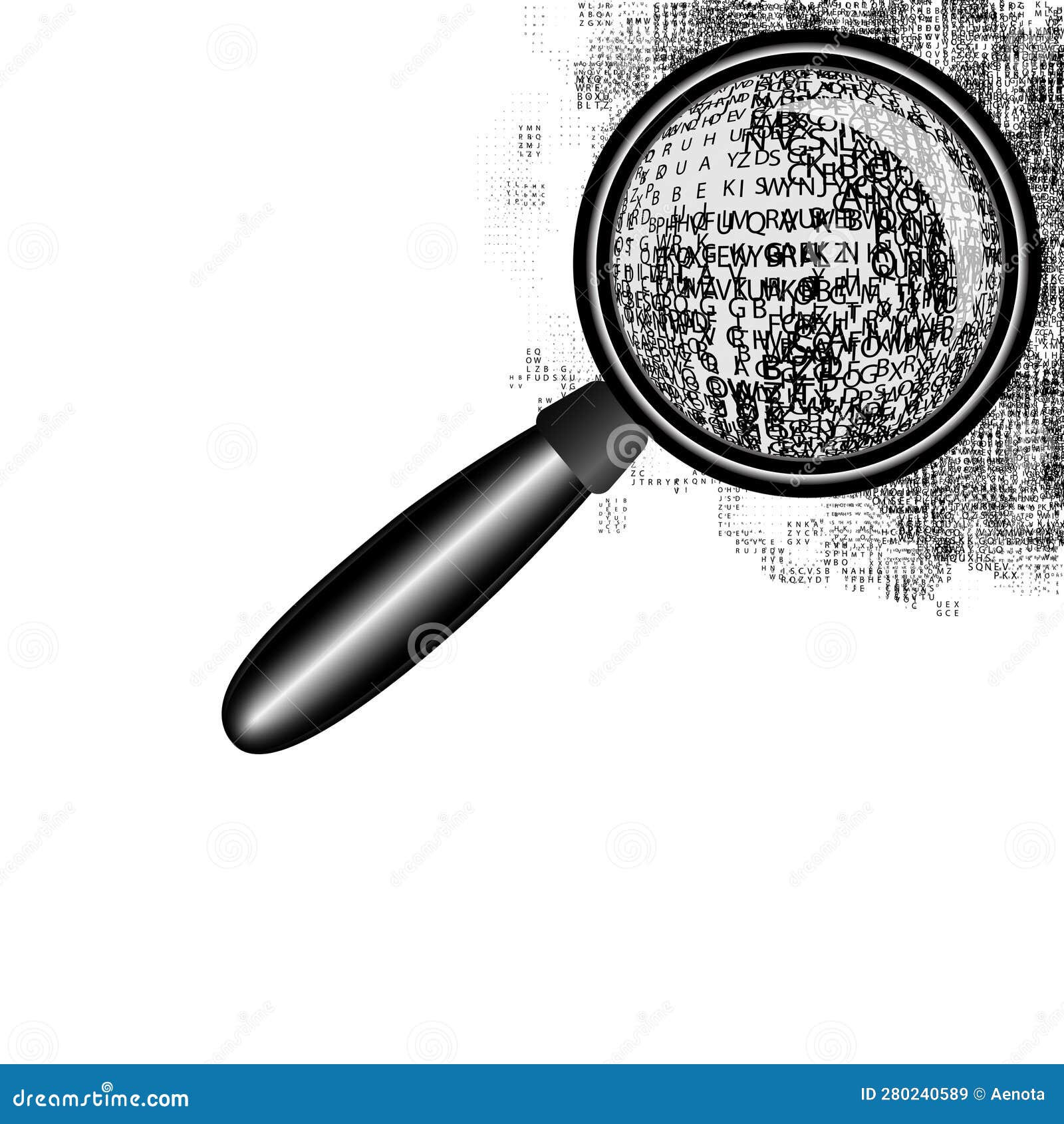 Vector Letters Under Magnifying Glass Stock Vector - Illustration of ...