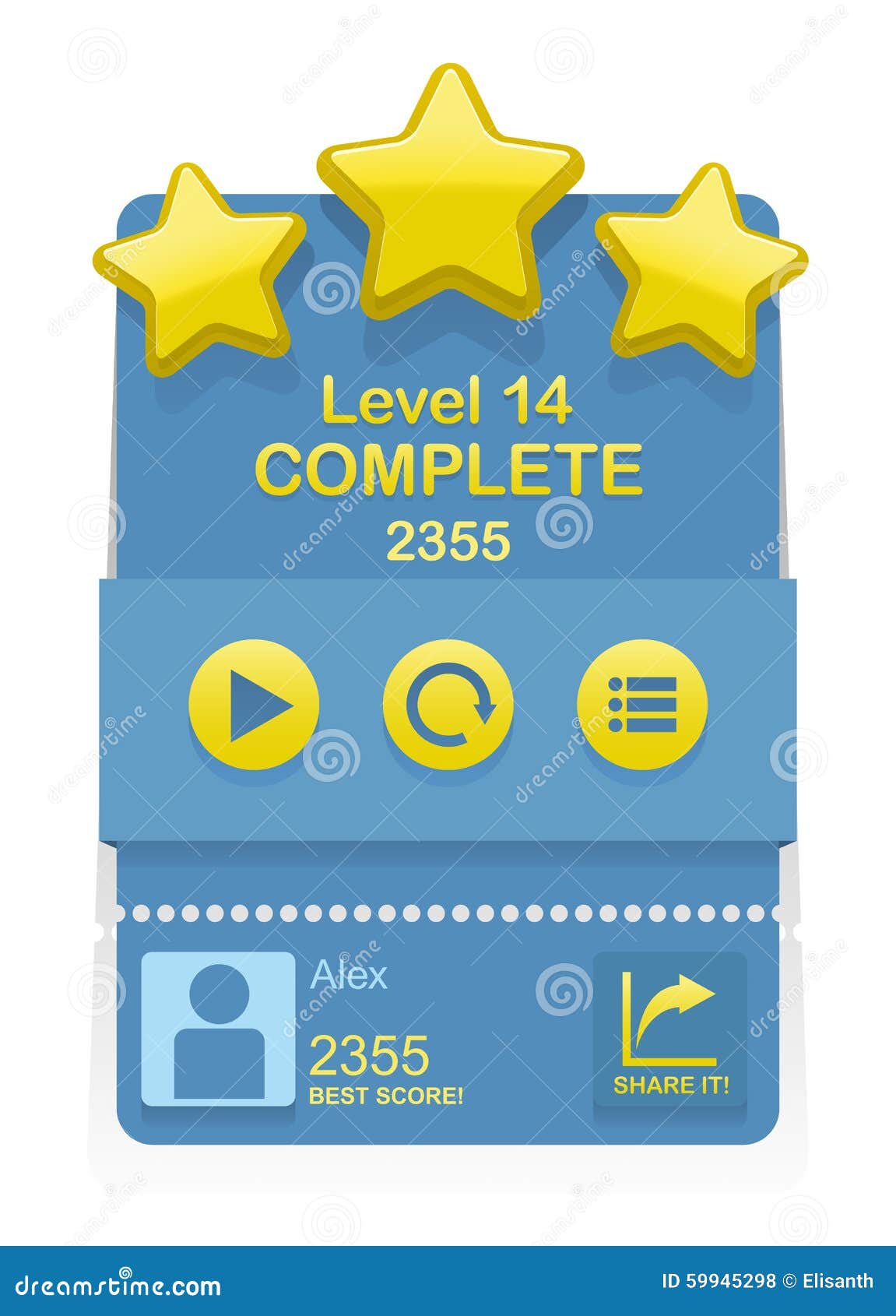 Vector Level Complete Game Interface Stock Vector - Illustration of ...