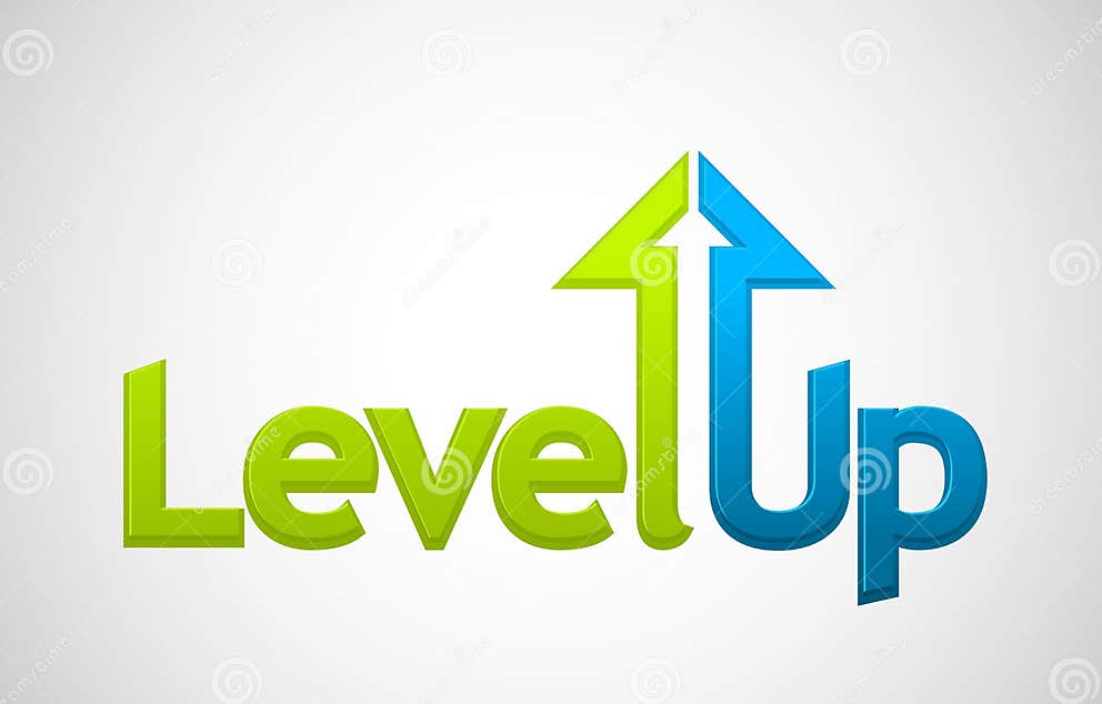 Vector level up message stock vector. Illustration of improvement ...