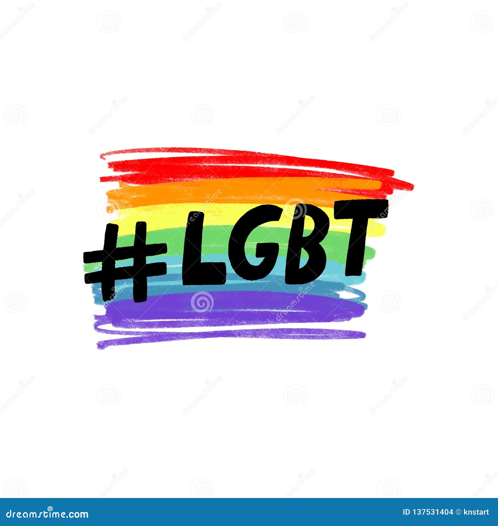 Vector Lgbt Flag Hand Drawn Colors Of The Rainbow Stock Illustration