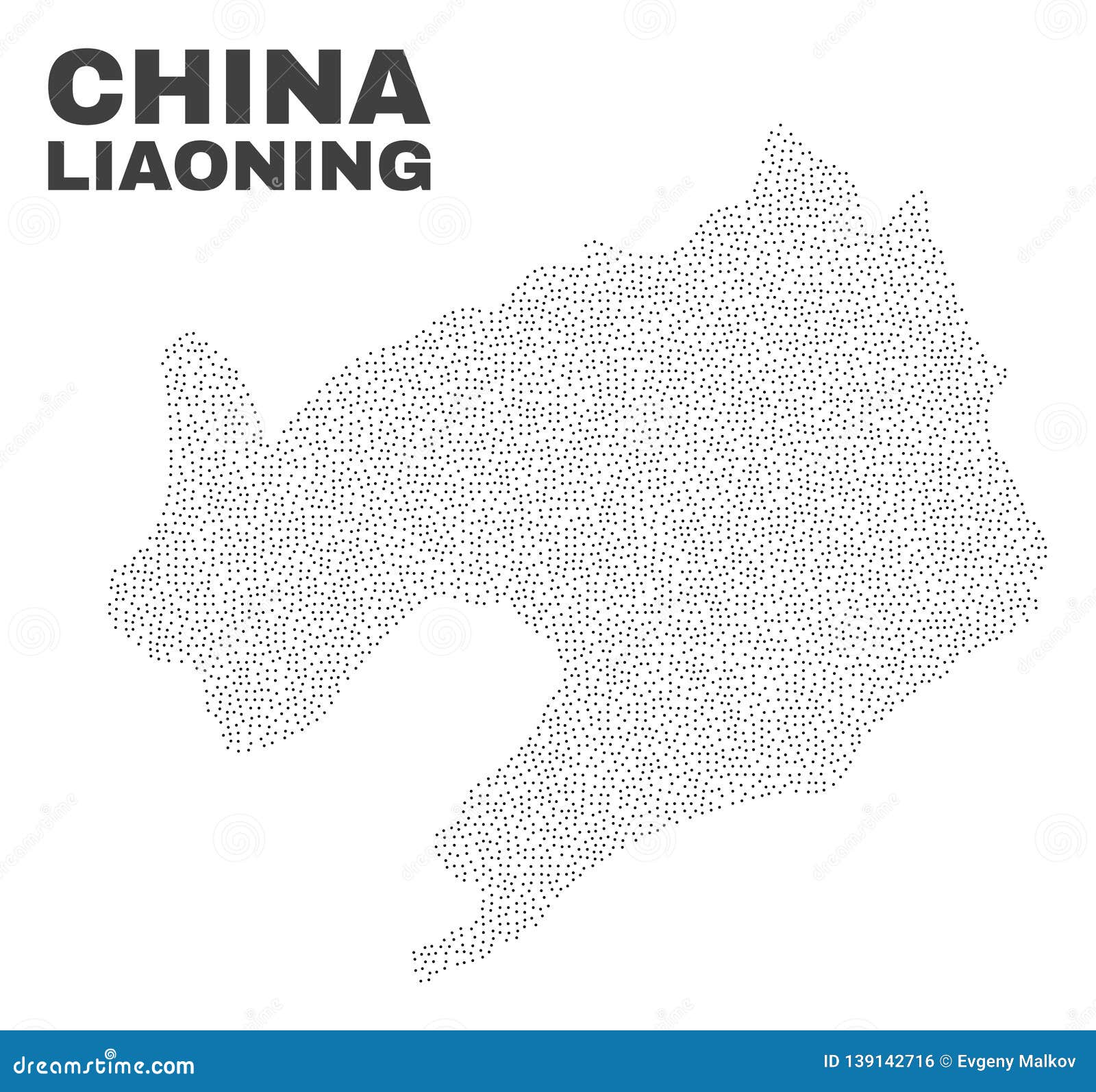 Vector Liaoning Province Map of Points Stock Vector - Illustration of ...