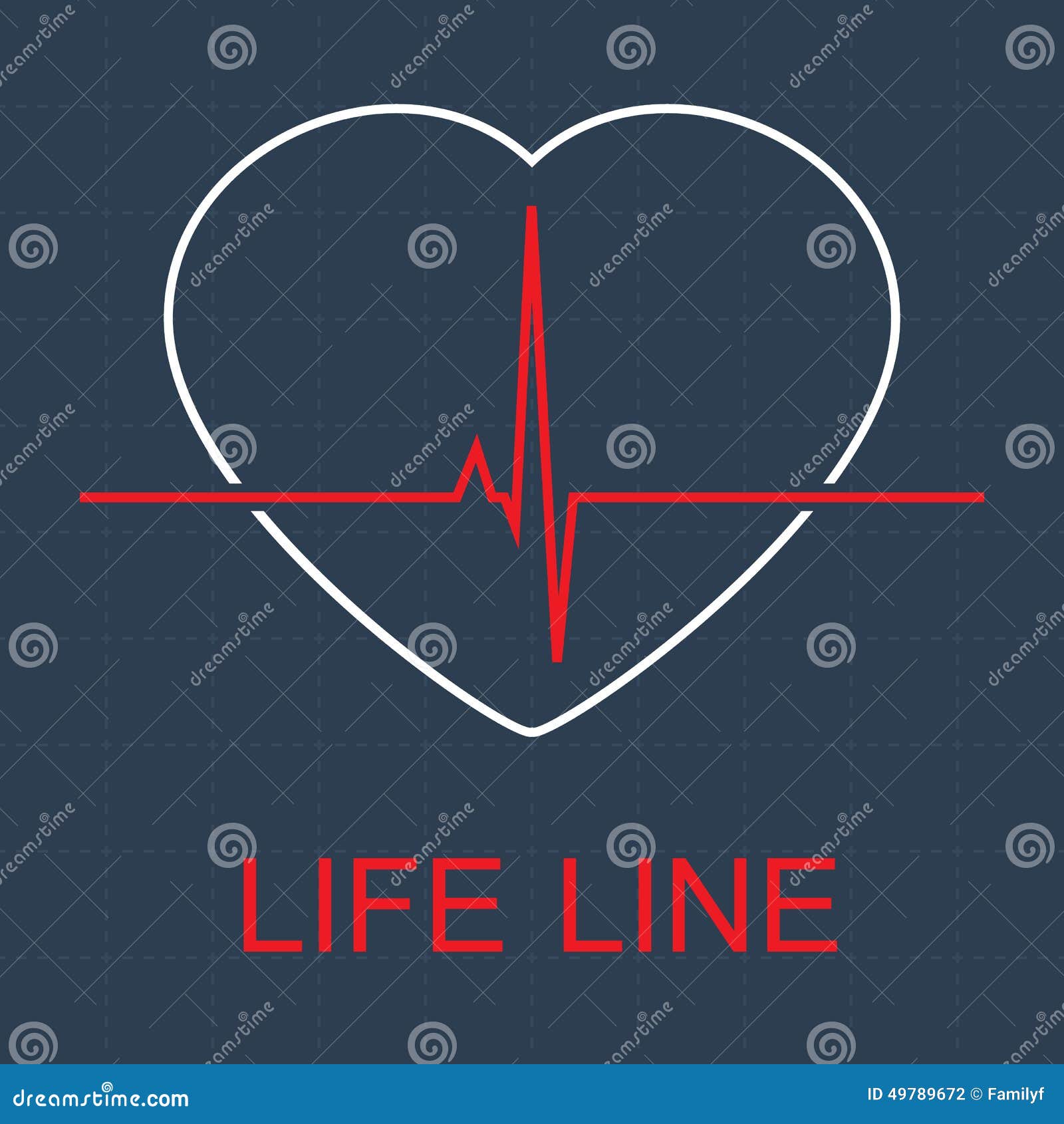 Vector Life Line and Pulse in Heart Stock Vector - Illustration of ...