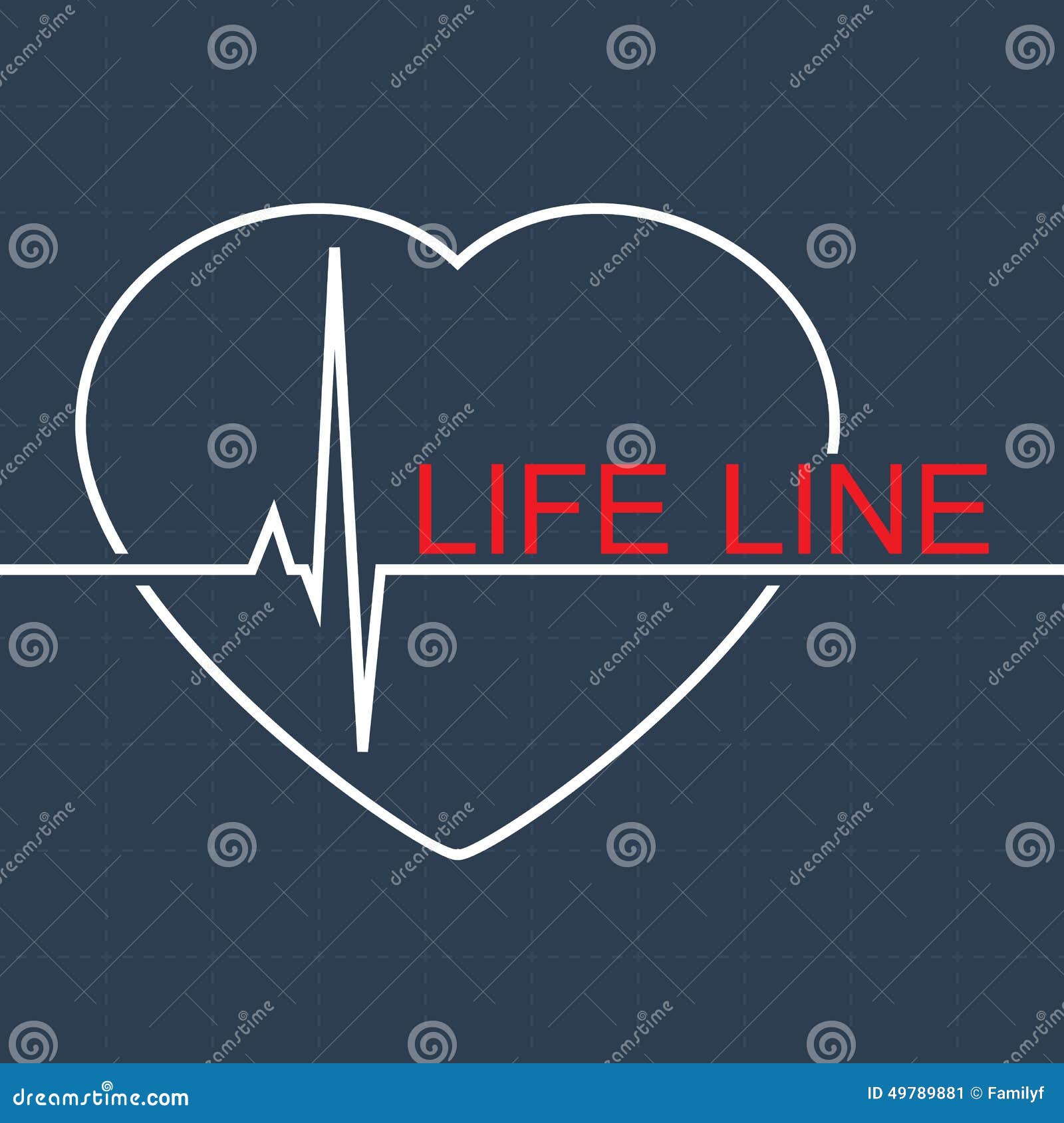 Vector Life Line And Pulse In Heart Stock Vector - Image: 49789881