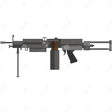 Vector Light Automatic Gun Isolated on White Background Stock Vector ...