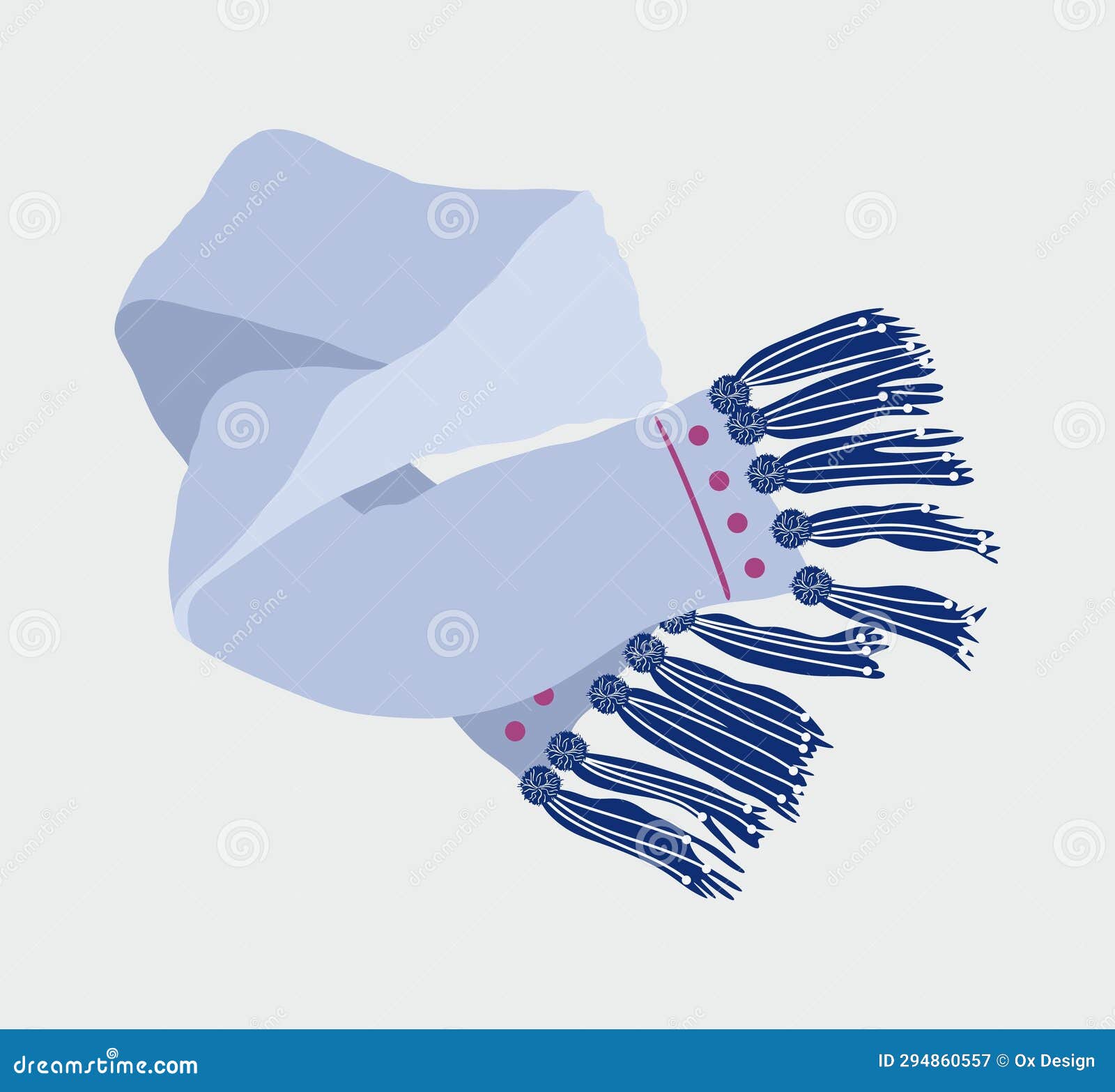 Vector Light Blue Cartoon Woolen Scarf Stock Illustration ...