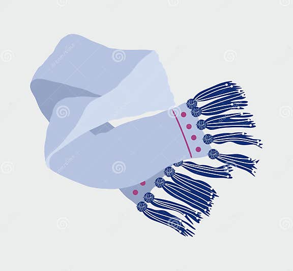 Vector Light Blue Cartoon Woolen Scarf Stock Illustration ...