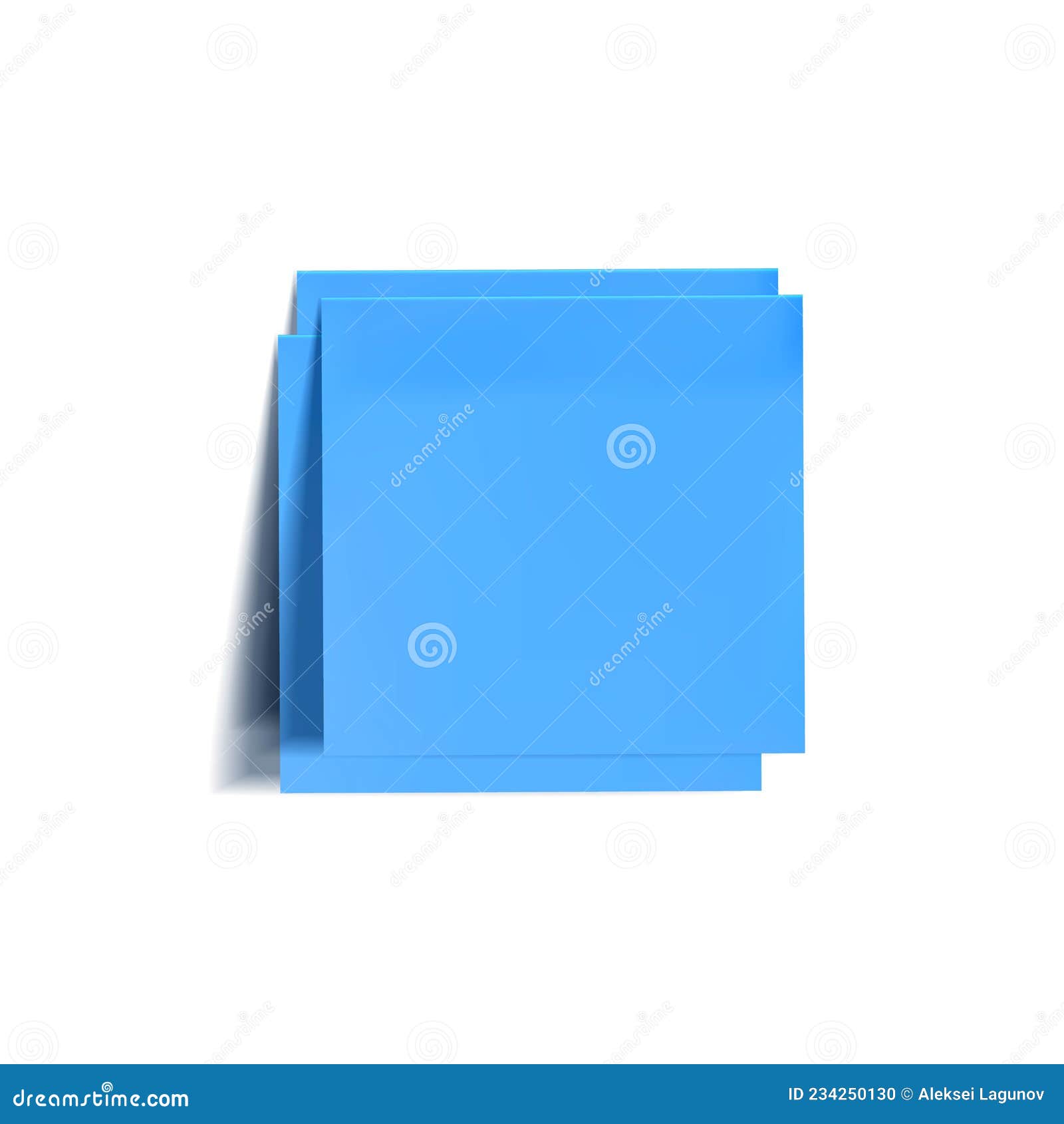 Vector Light Blue Memo Paper Isolated, White Frame Template, Blank ...
