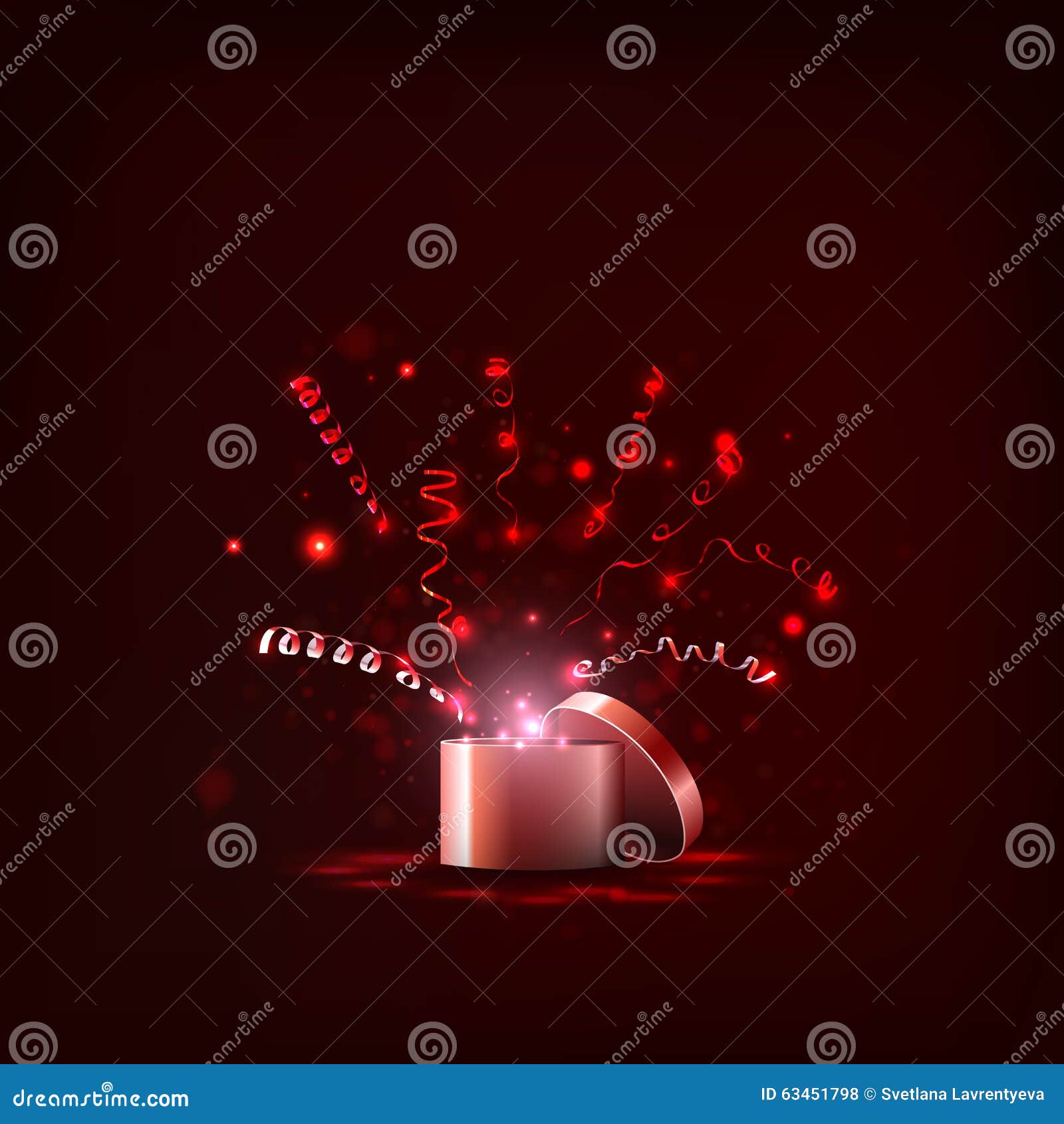Vector, Light Box and Streamers, Gift for the Holiday Stock Vector ...