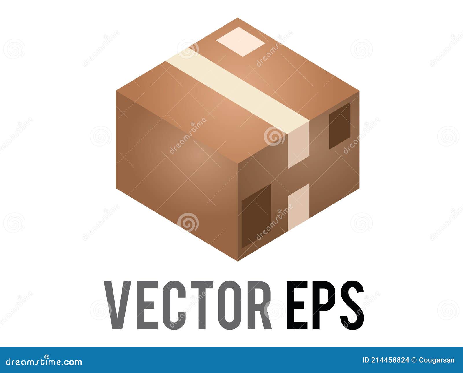 Vector Light Brown Cardboard Package Box Icon with Shipping Label and ...