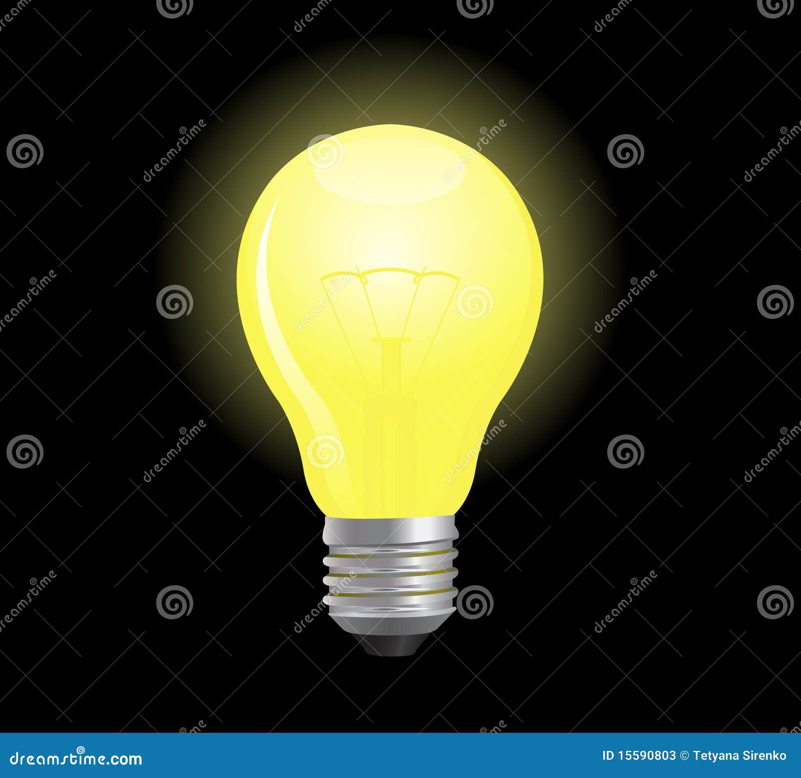 Vector light bulb stock vector. Illustration of glowing - 15590803