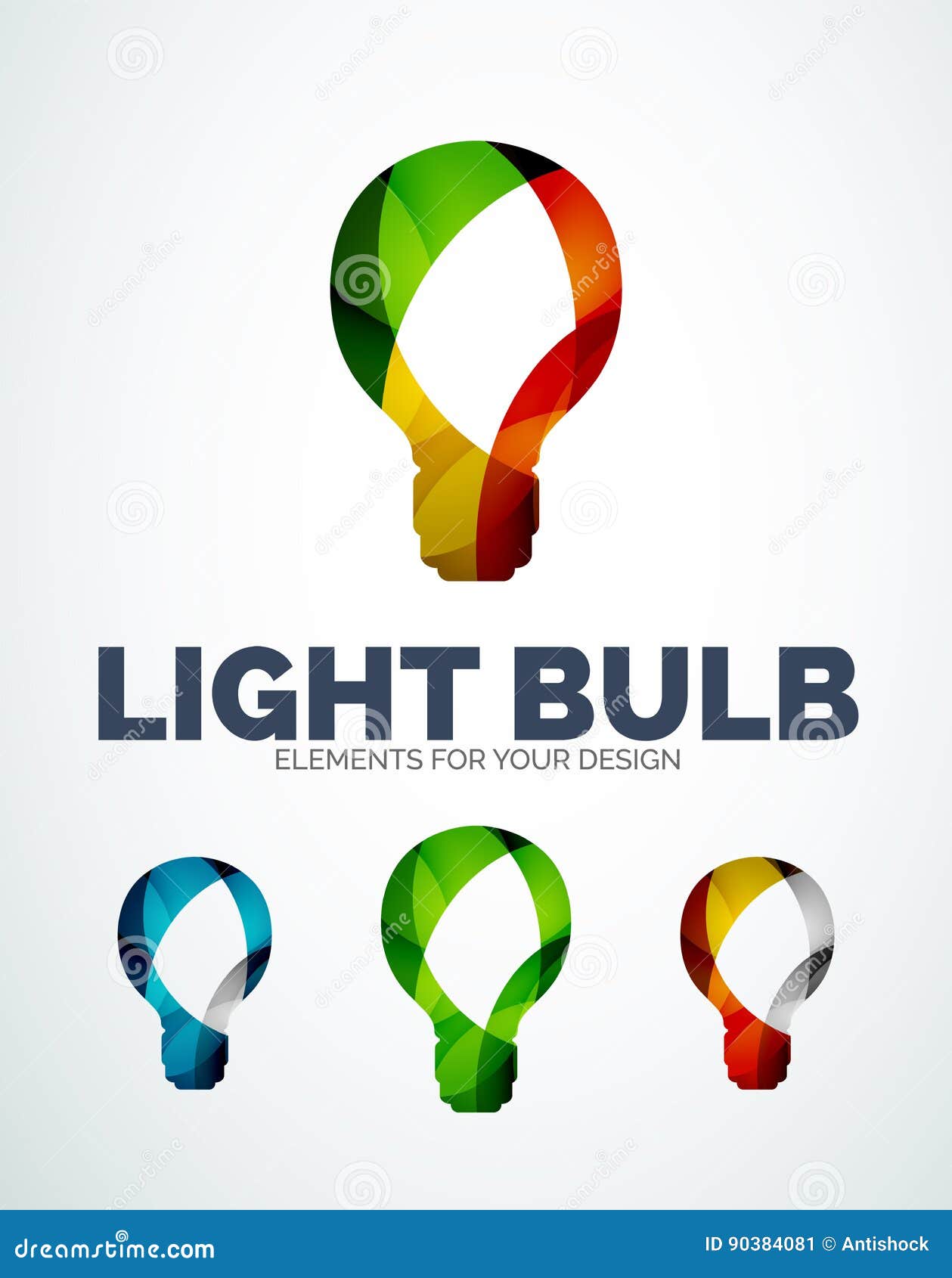 Vector Light Bulb Abstract Symbols, New Idea Concept Stock Vector ...