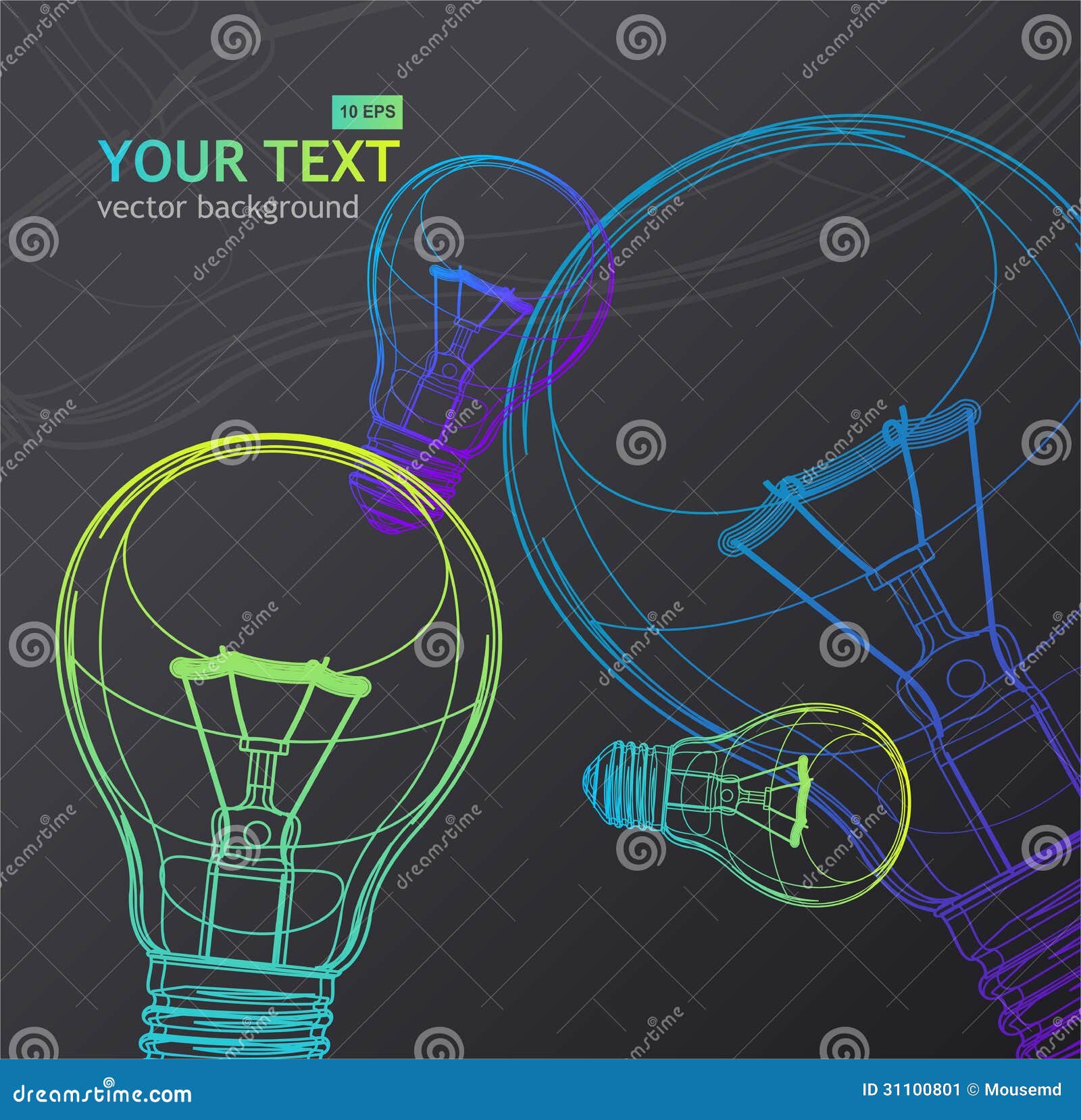 Vector Light Bulb Background Stock Vector - Illustration of electricity ...