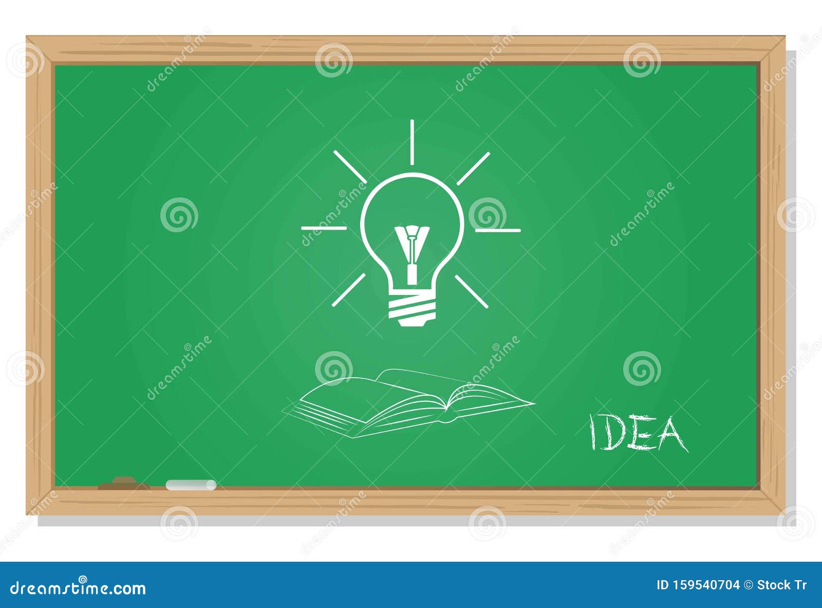Vector Light Bulb on Blackboard, an Idea Concept Stock Vector ...
