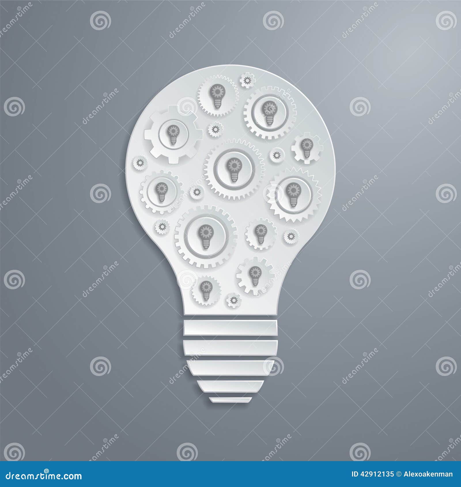 Vector Light Bulb with Cogs Gears. Creativity Concept. Stock Vector ...