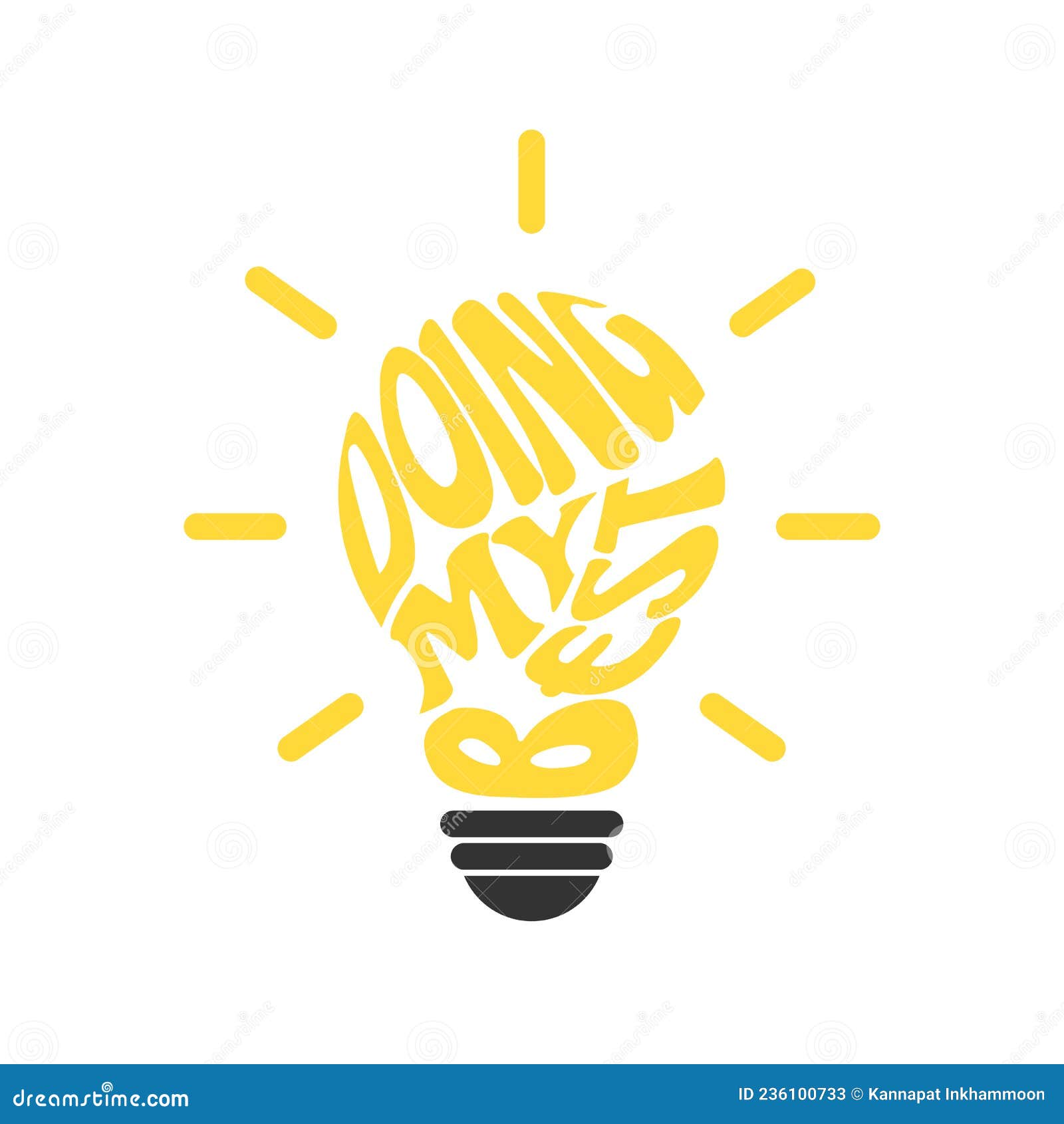 Vector of Light Bulb, Creative Typographic Poster Stock Vector ...