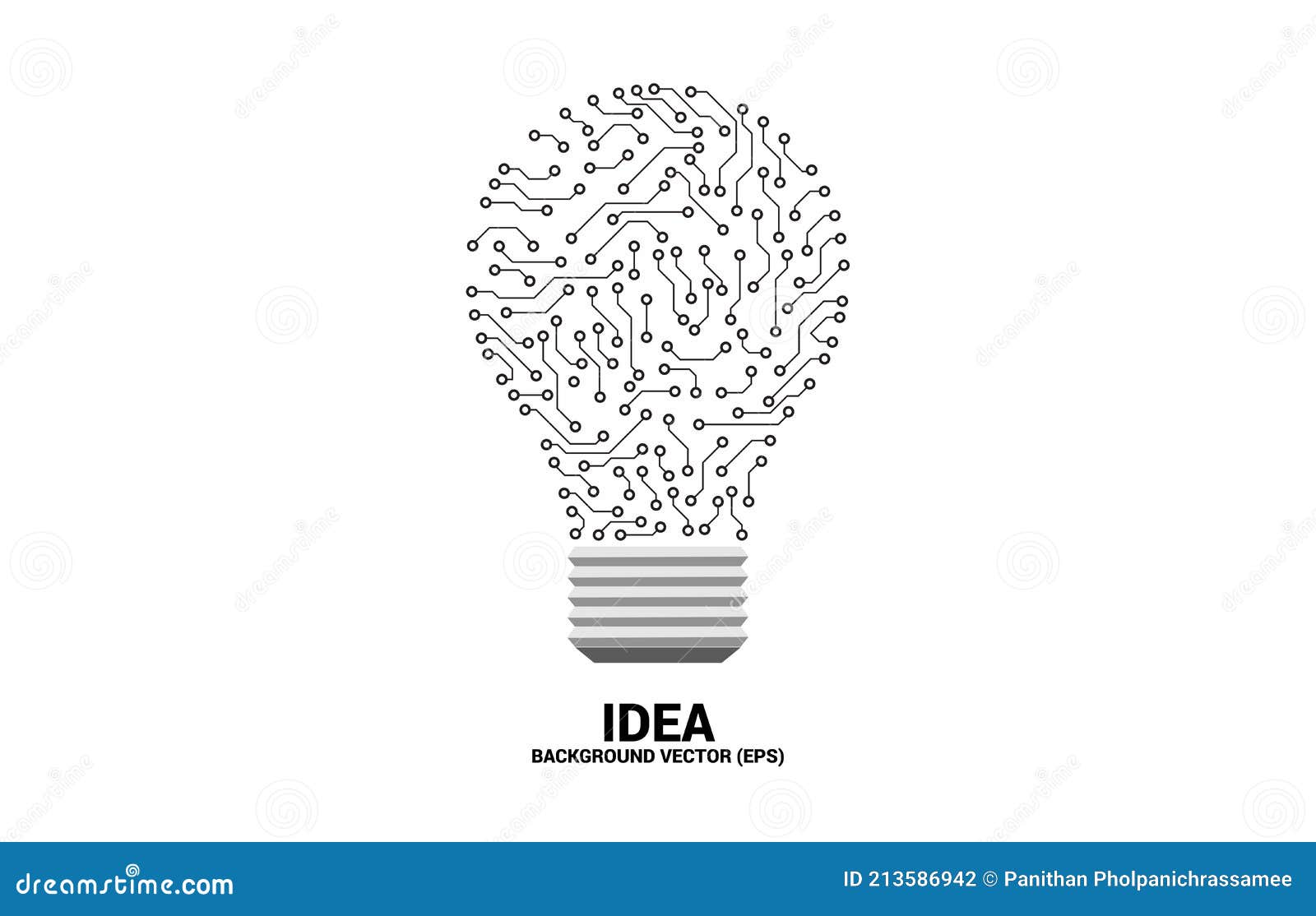Vector Light Bulb from Dot Connect Line Circuit Board. Stock Vector ...
