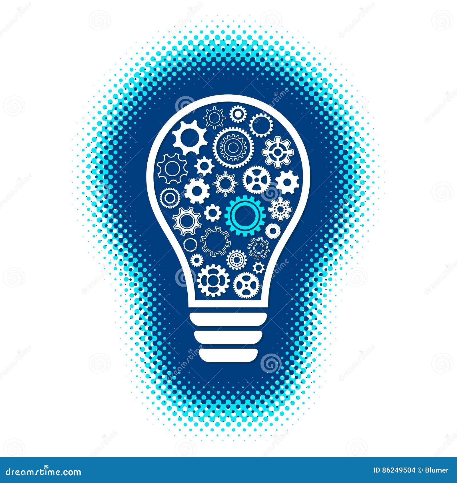 Vector Light Bulb with Gear Wheels Stock Vector - Illustration of ...
