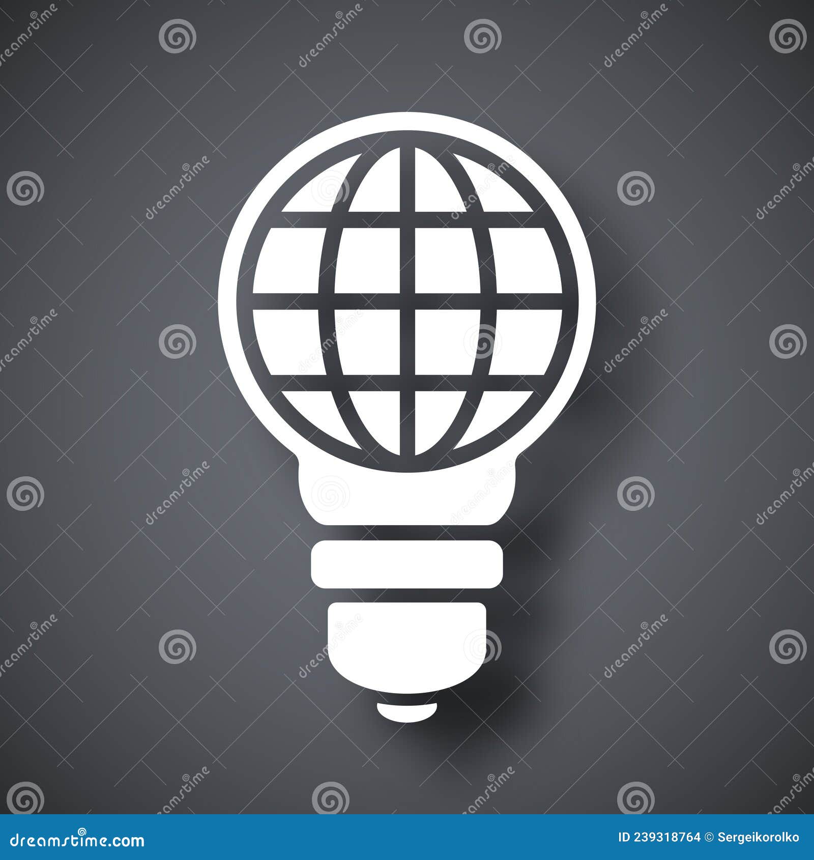 Vector Light Bulb with Globe Stock Vector - Illustration of globe ...