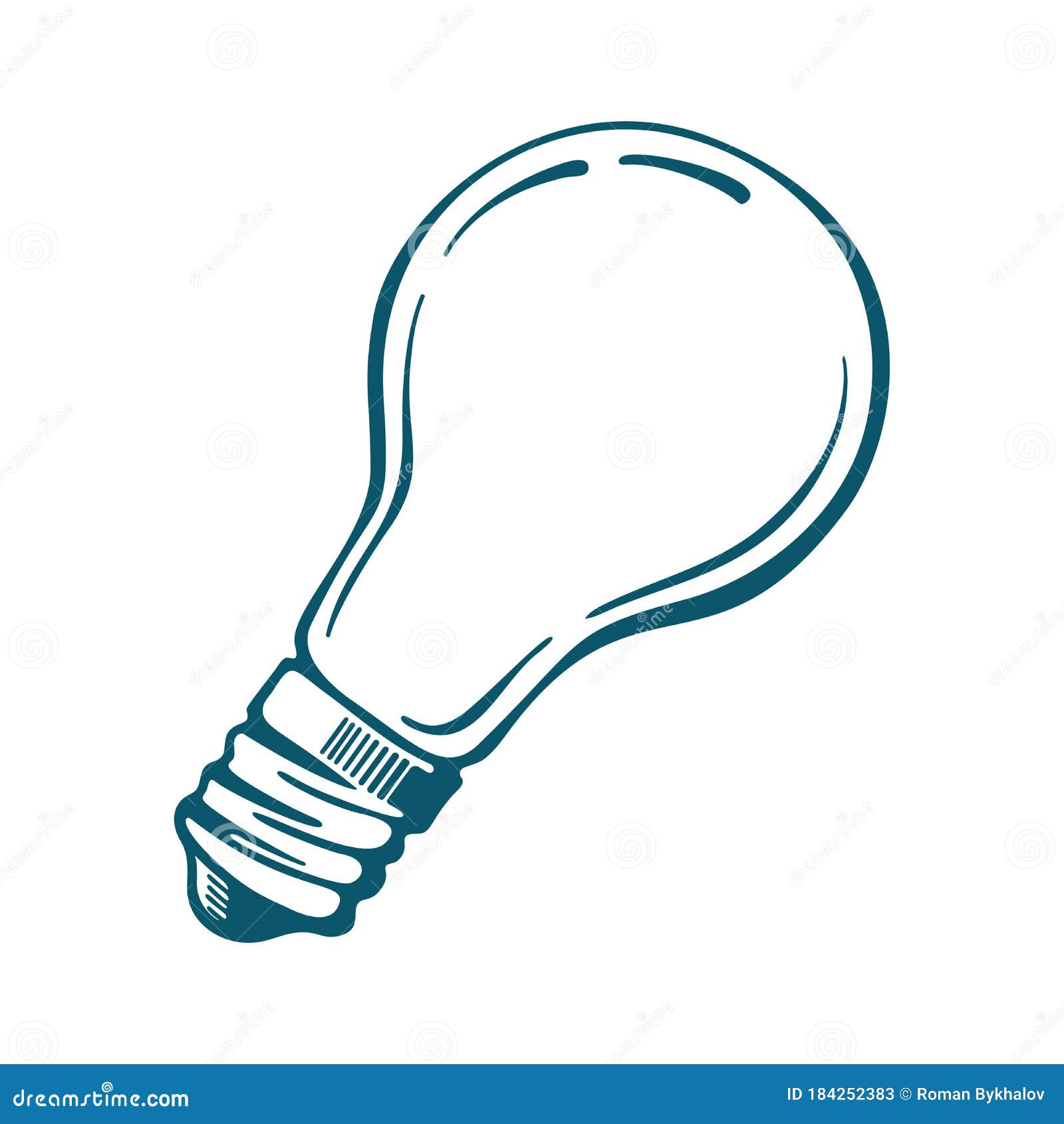 Vector Light Bulb Icon Blue Isolated on White Background Stock Vector ...