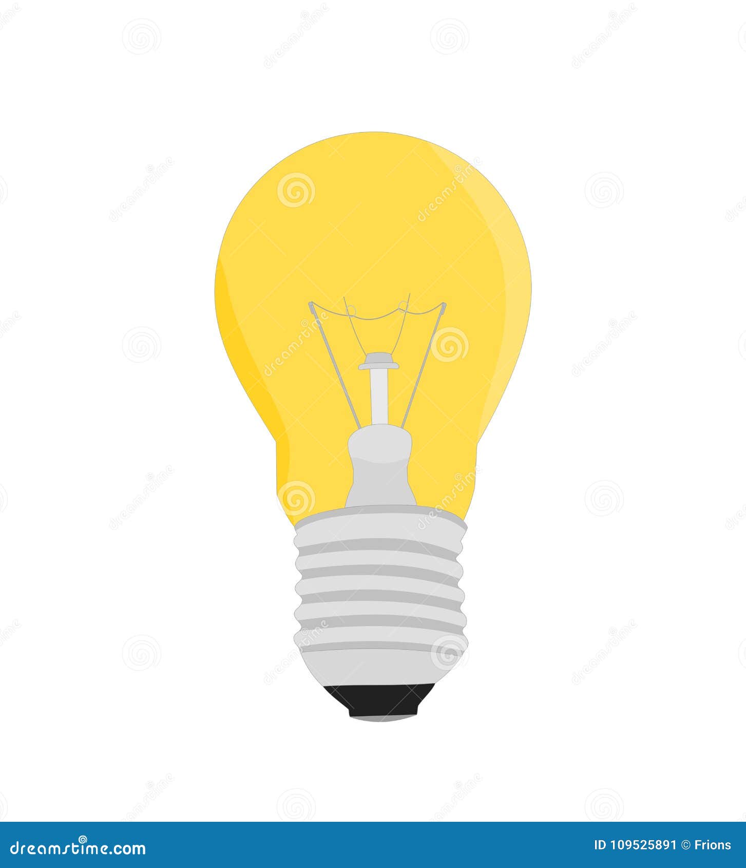 Vector yellow bulb icon stock vector. Illustration of equipment - 109525891