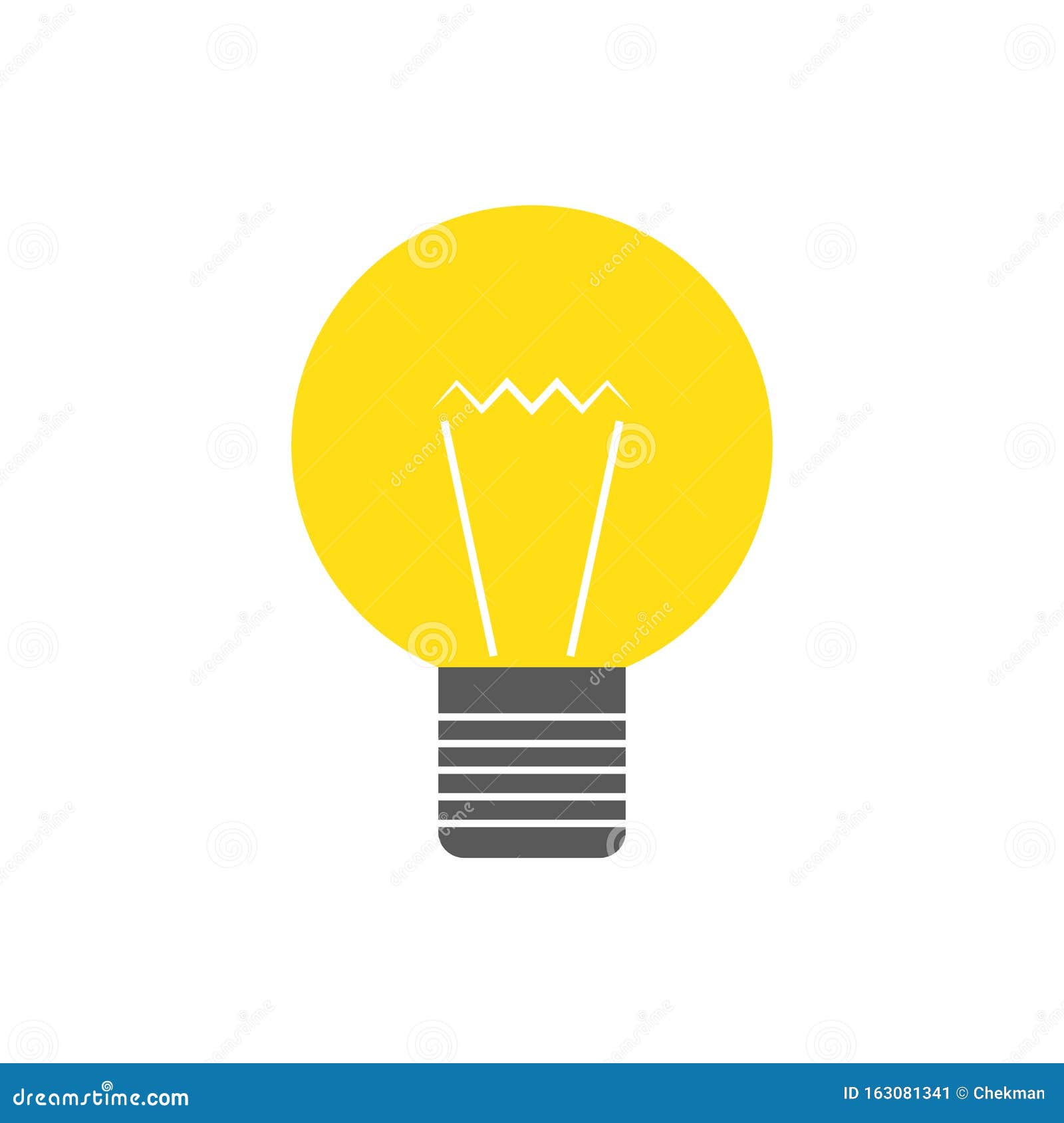 Vector Light Bulb Icon Isolated Stock Illustration - Illustration of ...