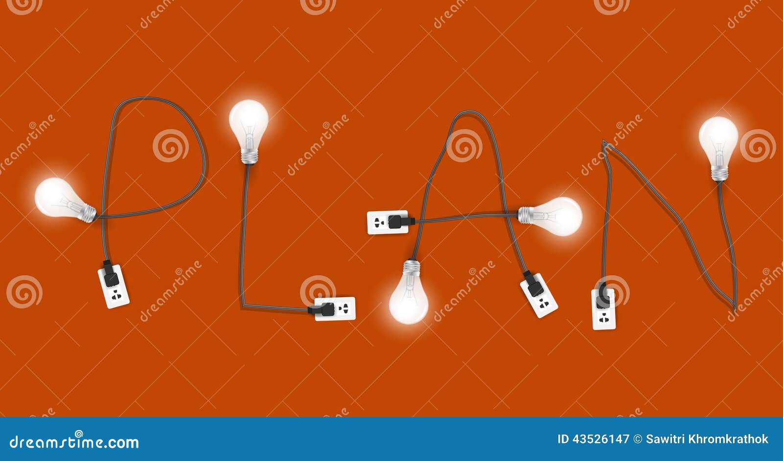 Vector Light Bulb Idea with Plan Concept Stock Vector - Illustration of ...