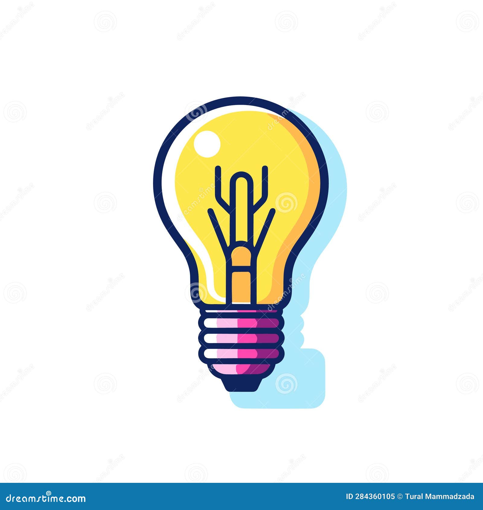 Vector of a Light Bulb with a Long Stem, Representing Innovation and ...