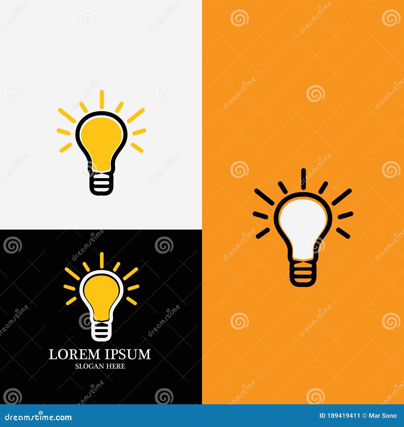 Vector Light Bulb Symbol Logo Template Vector Stock Vector ...