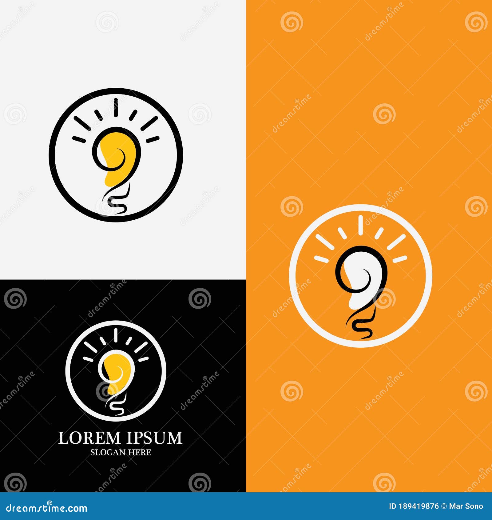 Vector Light Bulb Symbol Logo Template Vector Stock Vector ...