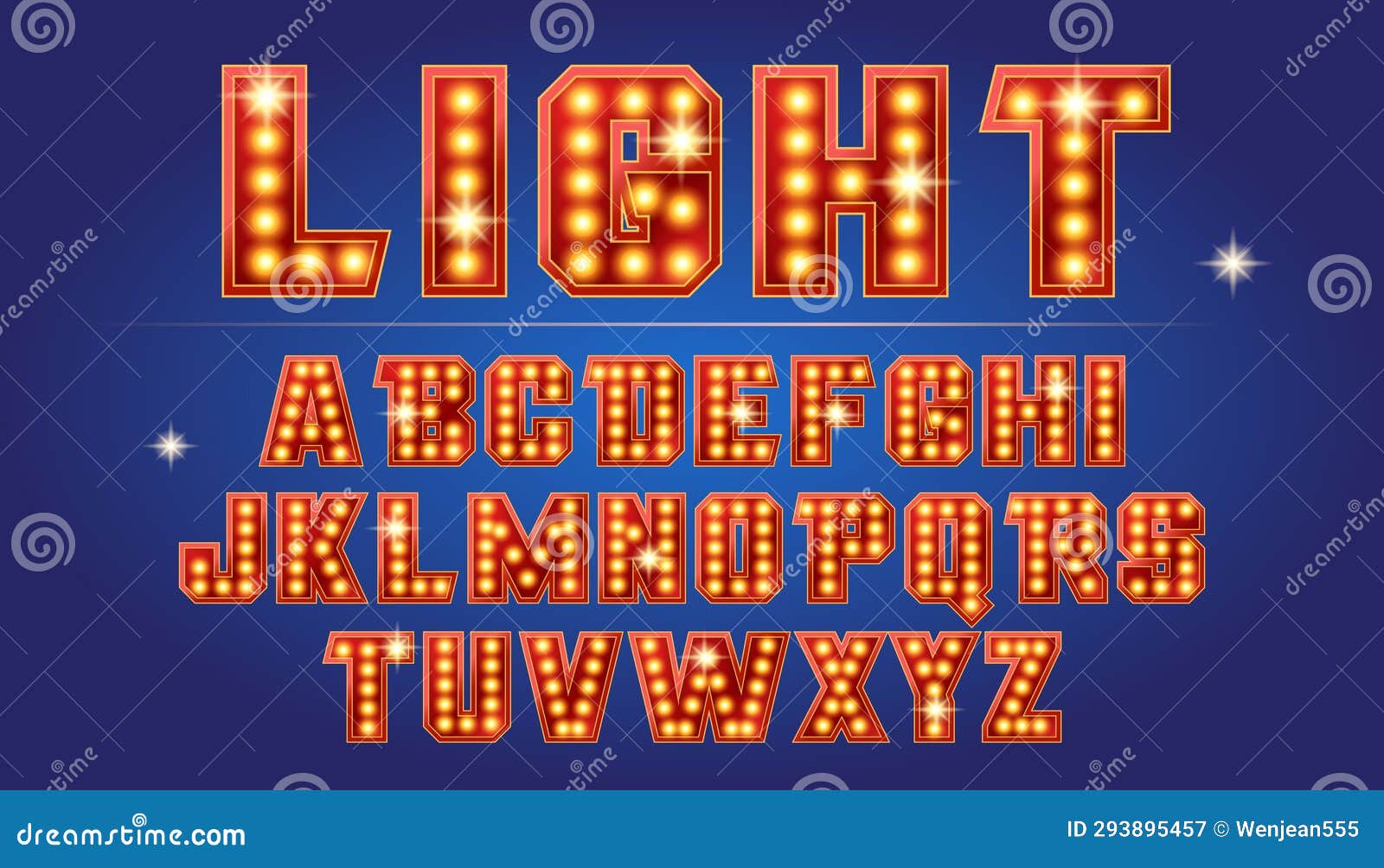 Vector Light Bulb Text Sheet, Letters a-z Stock Vector - Illustration ...