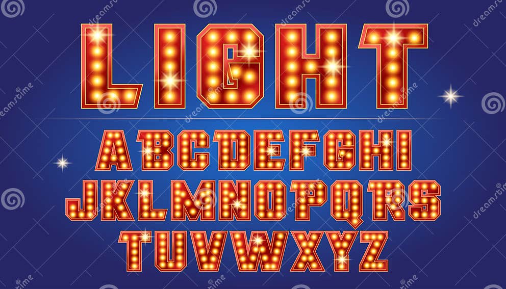 Vector Light Bulb Text Sheet, Letters a-z Stock Vector - Illustration ...
