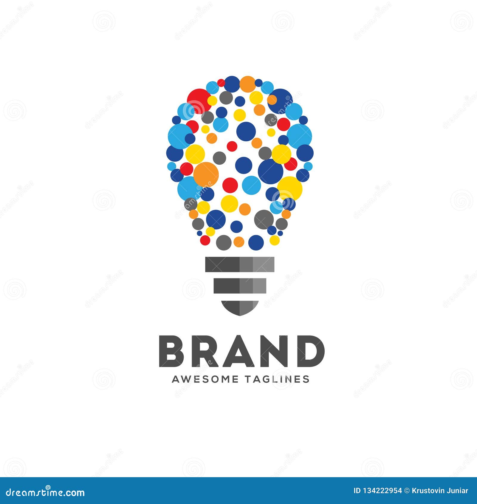 Vector Light Bulbs with Particle Dots Logo Stock Vector - Illustration ...