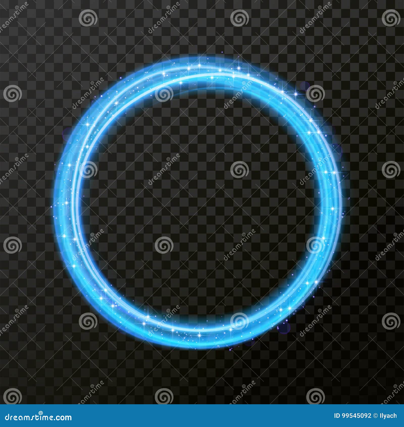 Neon Blue Frame For Text, Comix Frame, Glowing Tube Border Line Cartoon ...